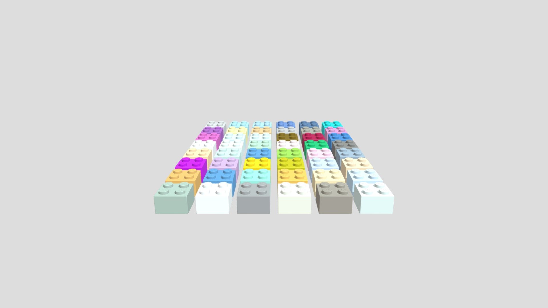 Brick Grid Random With Simplified Colors - Download Free 3D model by ...