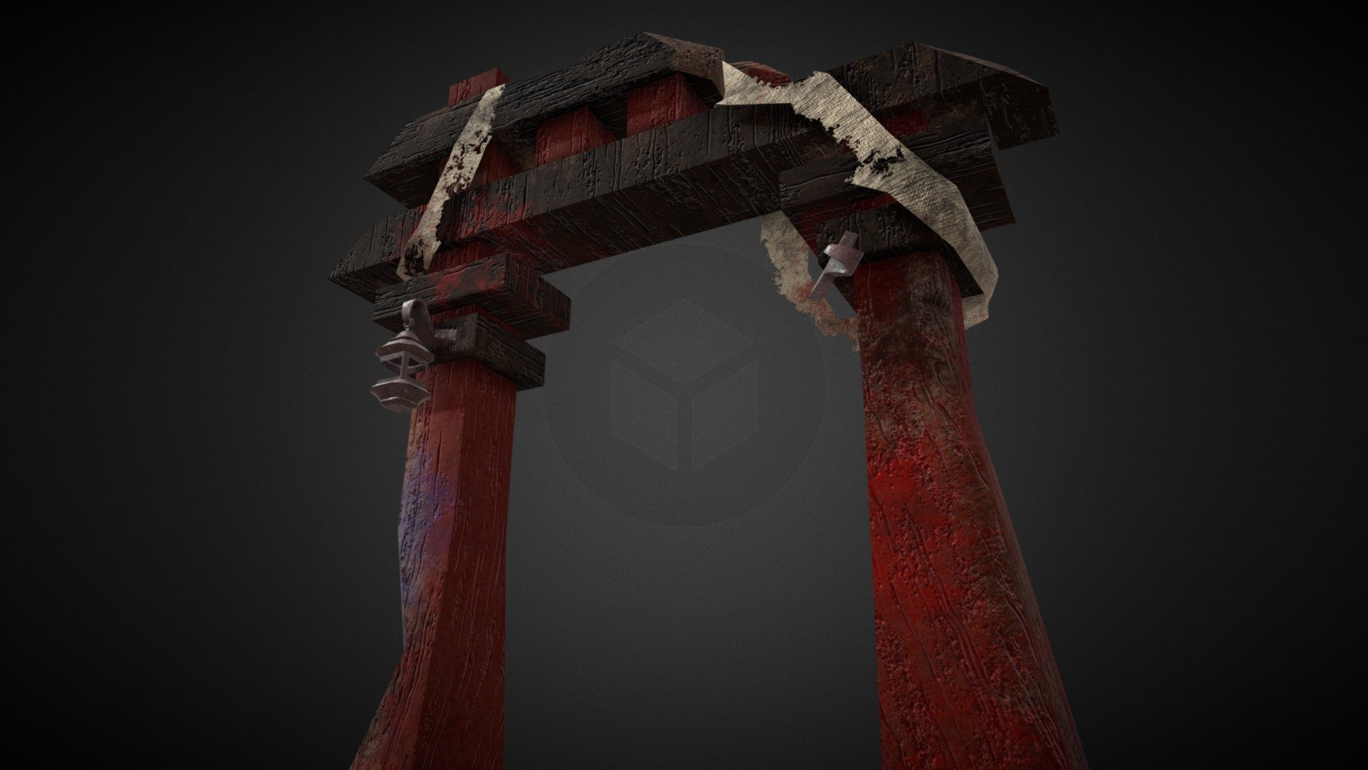 Broken Torii Gate - 3D model by spendoge [ad385c0] - Sketchfab
