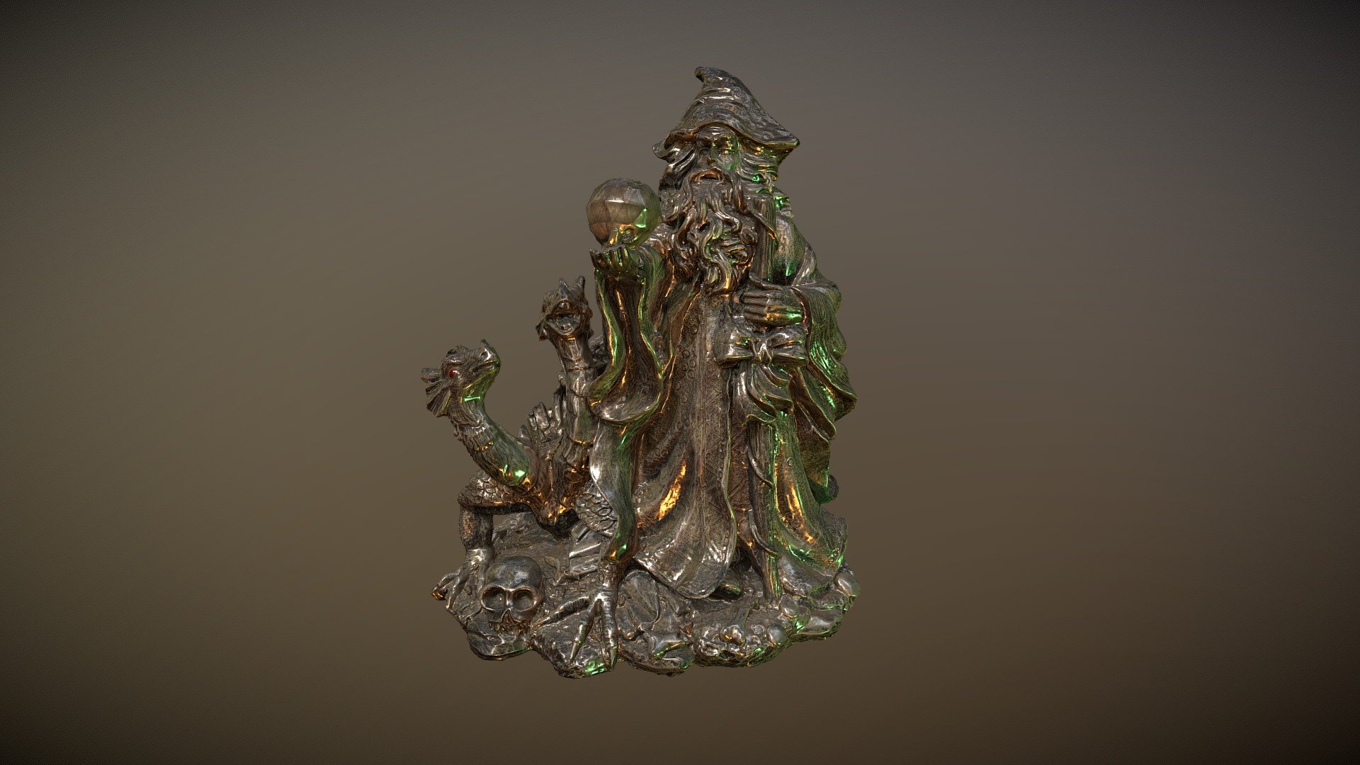 7-Inch Tall Metal Wizard 3D Scan - Buy Royalty Free 3D model by 3DScanX [ad397f8] - Sketchfab Store