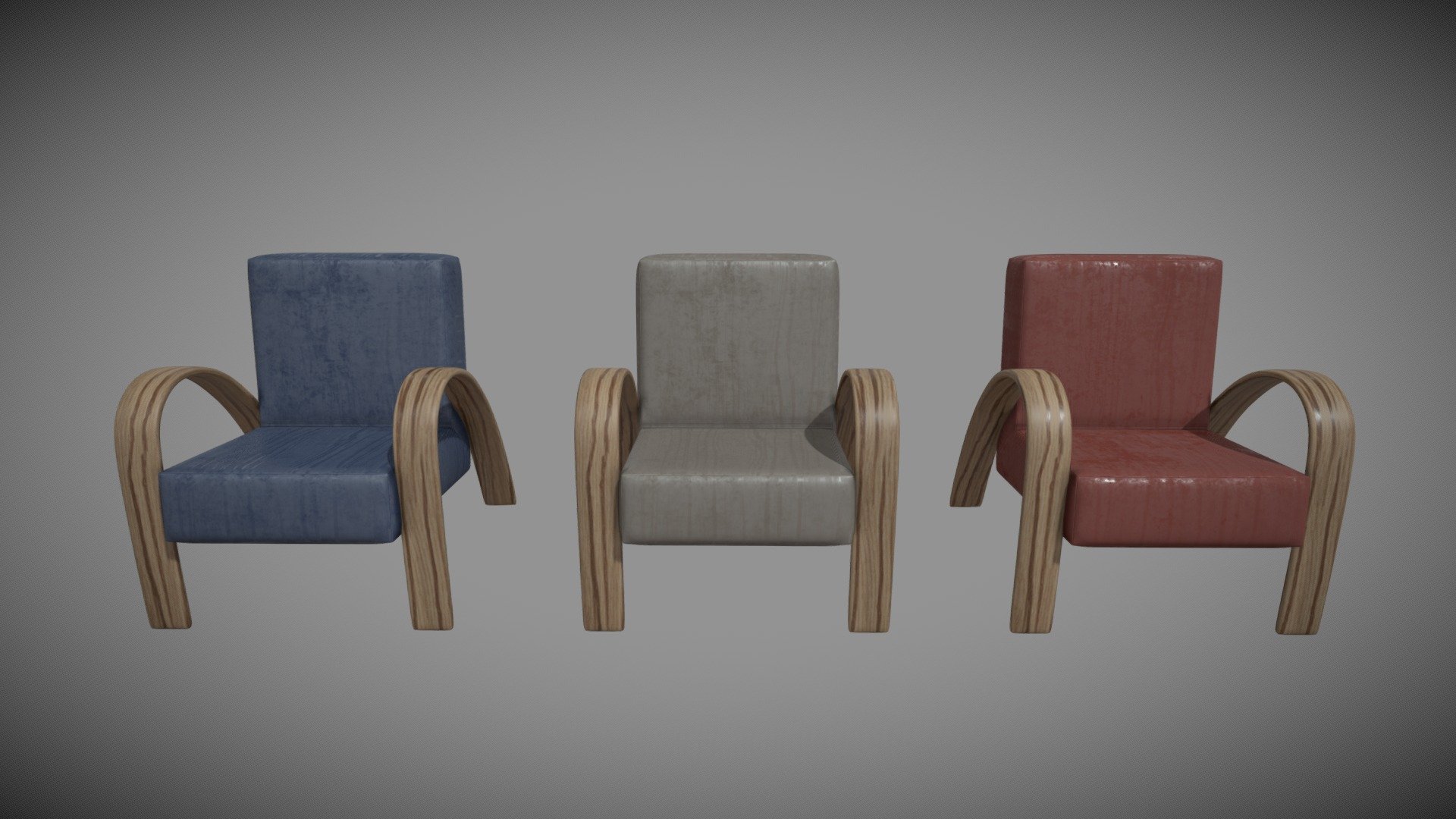 Armchair 3D Model - Stylish Retro Furniture - Download Free 3D model by ...