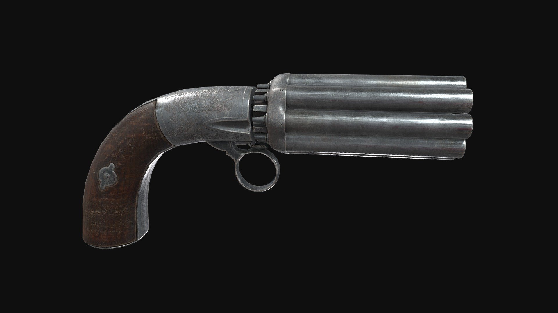 Marietta Multi-barrel Pistol - Download Free 3D model by Artem Goyko ...