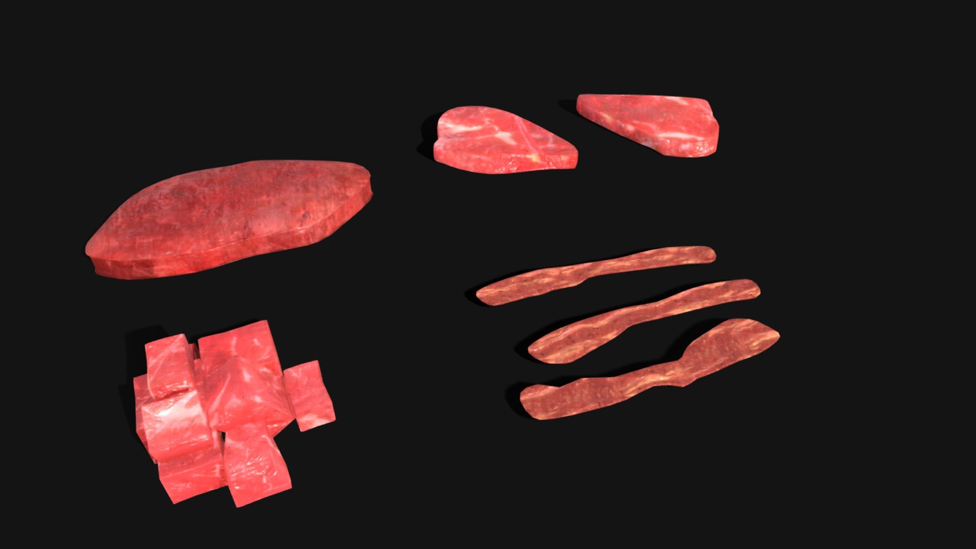 Raw Meat and Bacon - Buy Royalty Free 3D model by Clockwork Creations ...