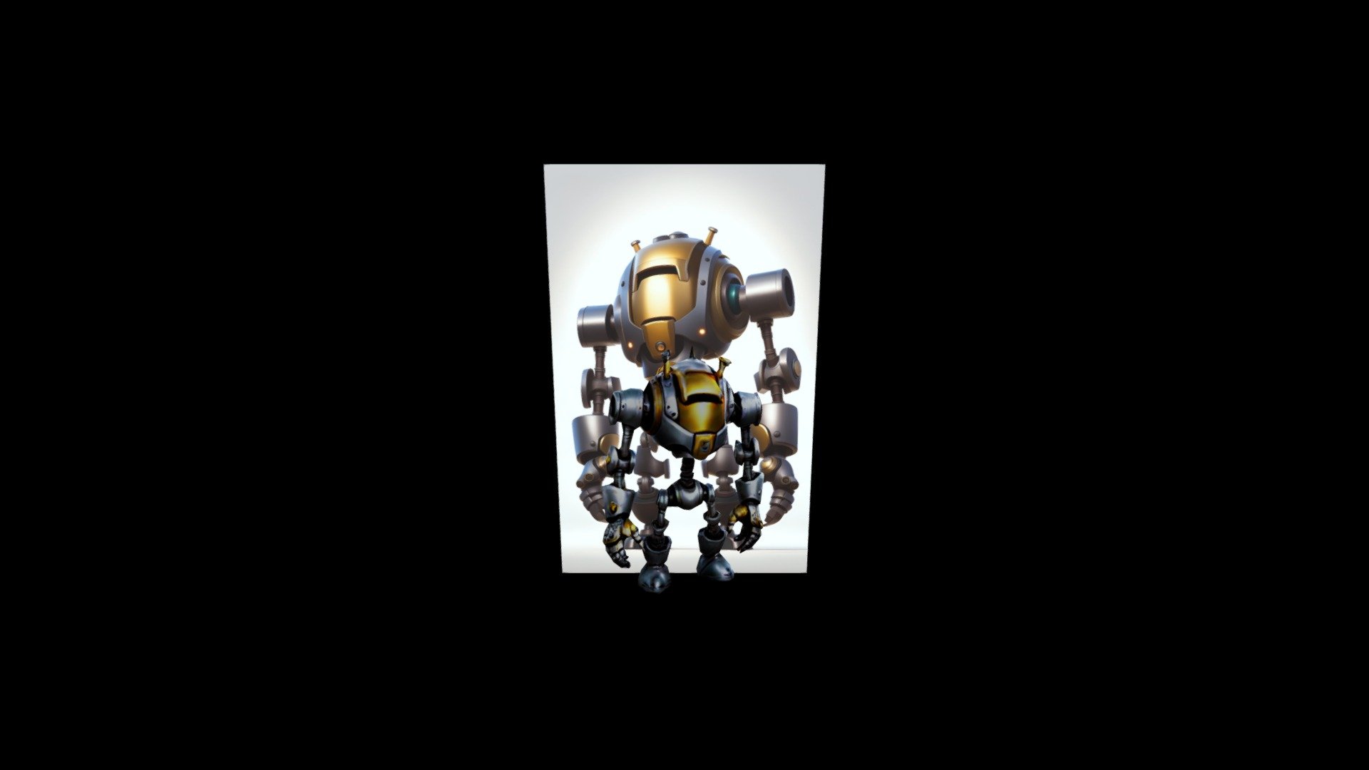 a robot with legs and mouth This image shows a c - Download Free 3D ...