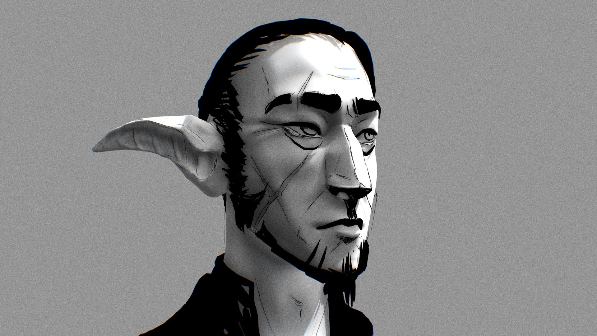 Sketched Rowen portrait - 3D model by Jazz Vincent (@JazzVincent ...