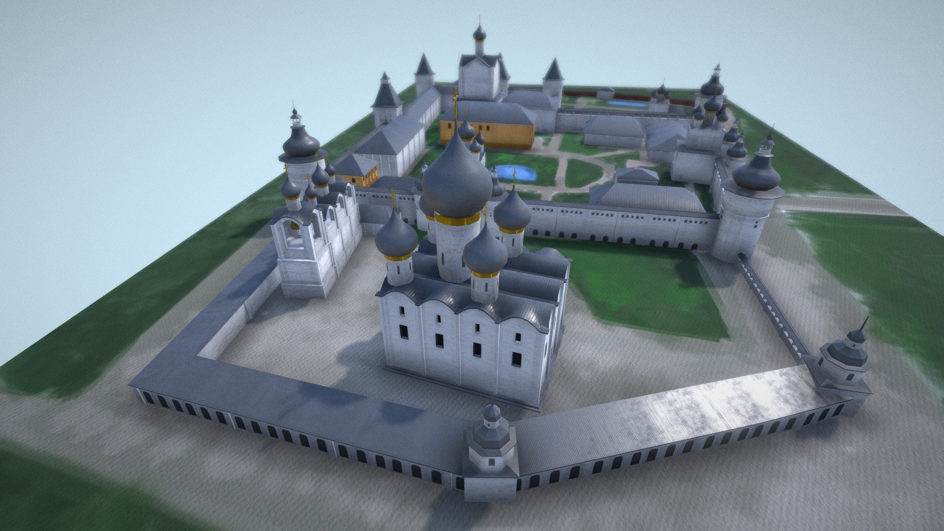 Rostov Kremlin (lowpoly) - 3D model by Lightproduction [ad563b5 ...