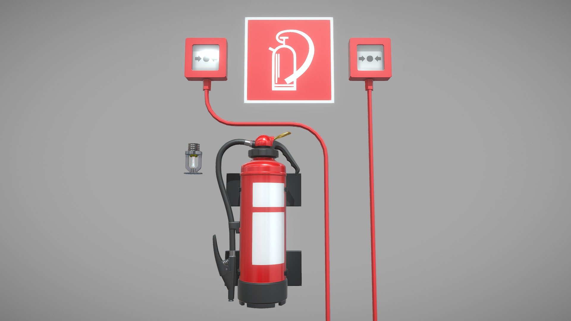 Fire Protection Set - Buy Royalty Free 3D model by VIS-All-3D (@VIS-All ...