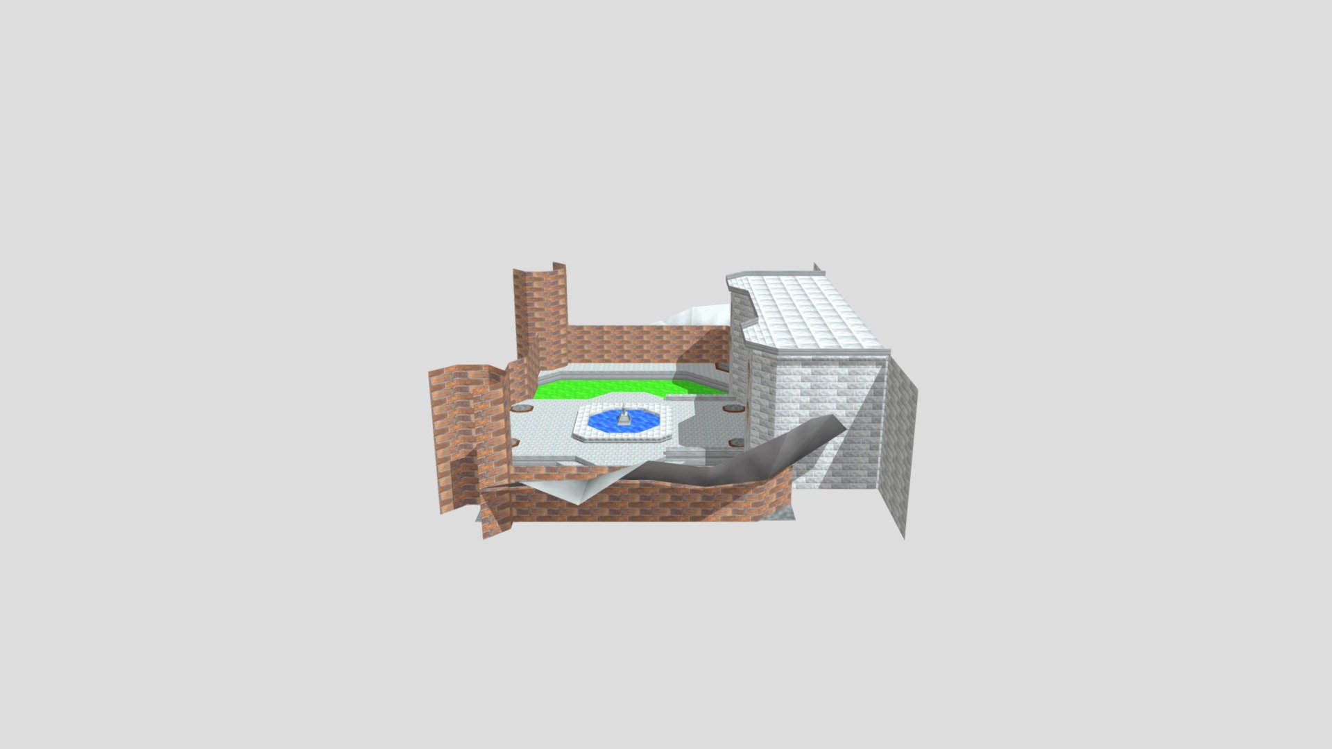 Nintendo 64 - Super Mario 64 - Castle Courtyard - 3D model by ...
