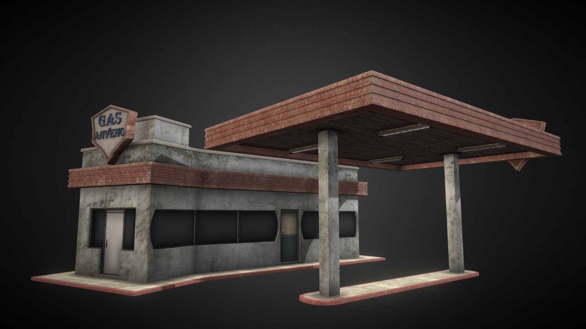 old Gas Station - Download Free 3D model by Wardster (@WardsterSAW ...