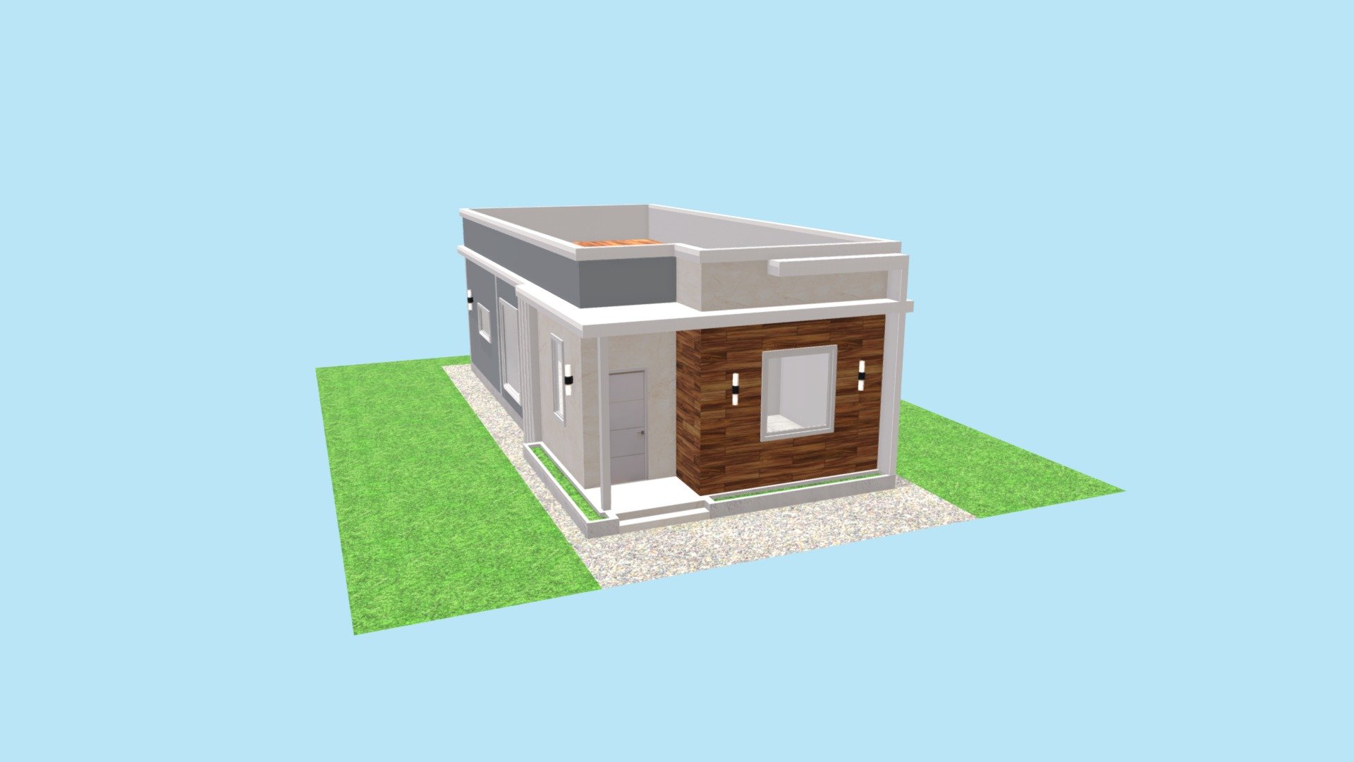Modern Tiny House - Pequeña casa moderna - Download Free 3D model by ...