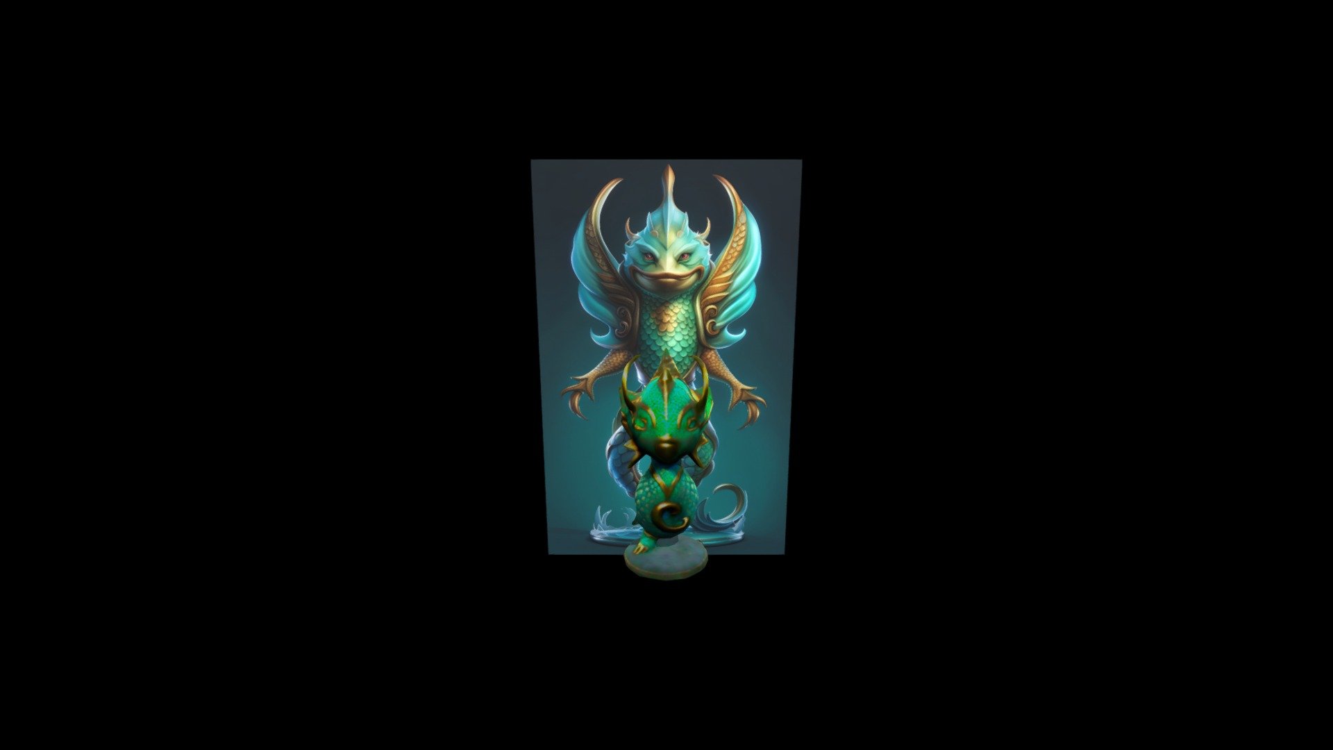 "Fantasy Creature with Fish Body and Bird Wings - Download Free 3D ...