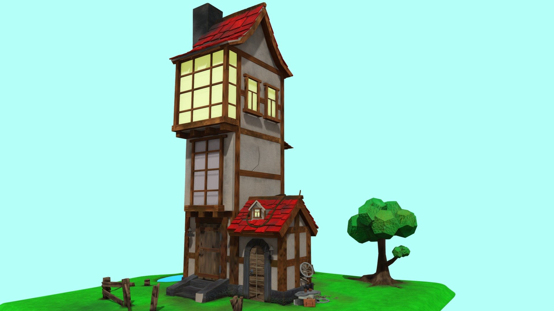 Cartoon house - Download Free 3D model by alex236 [ad64751] - Sketchfab