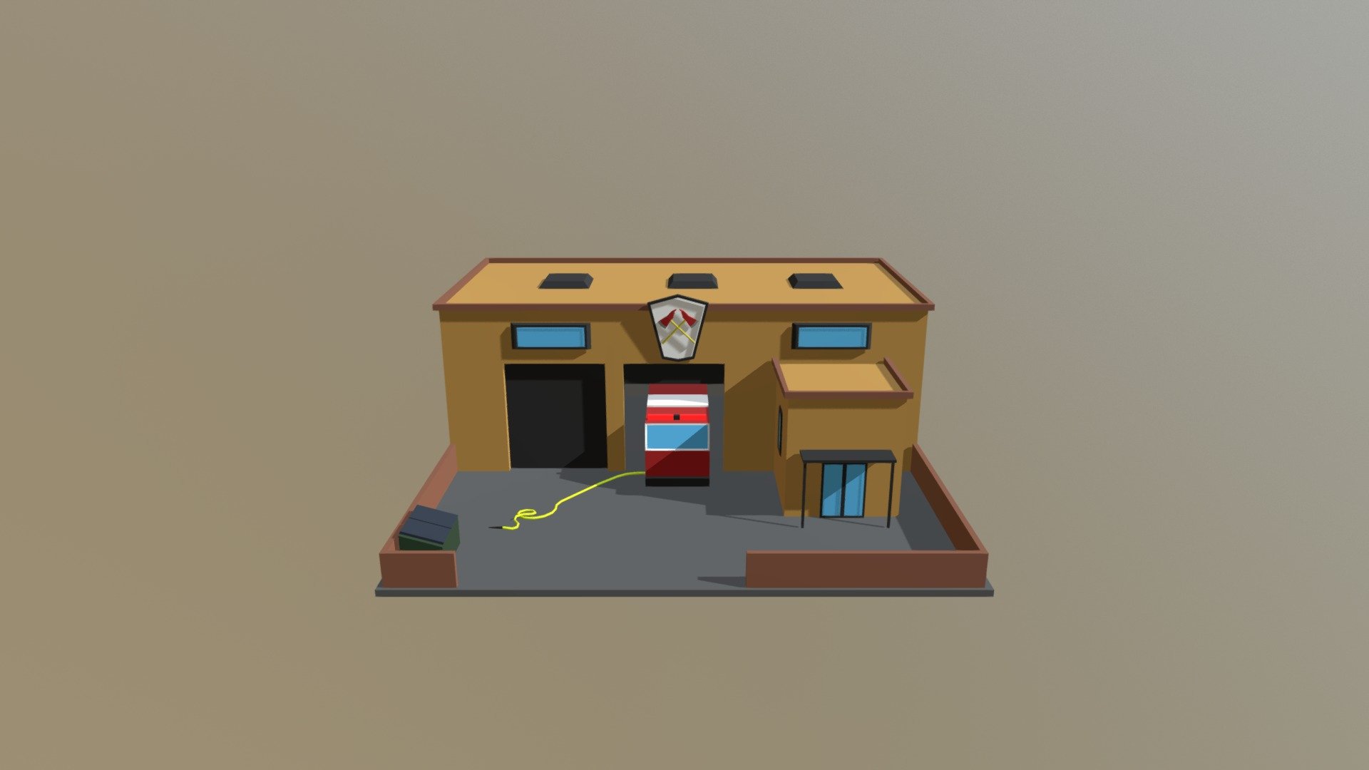 Fire Station - Download Free 3D model by Romain PERRONE (@ob1style ...
