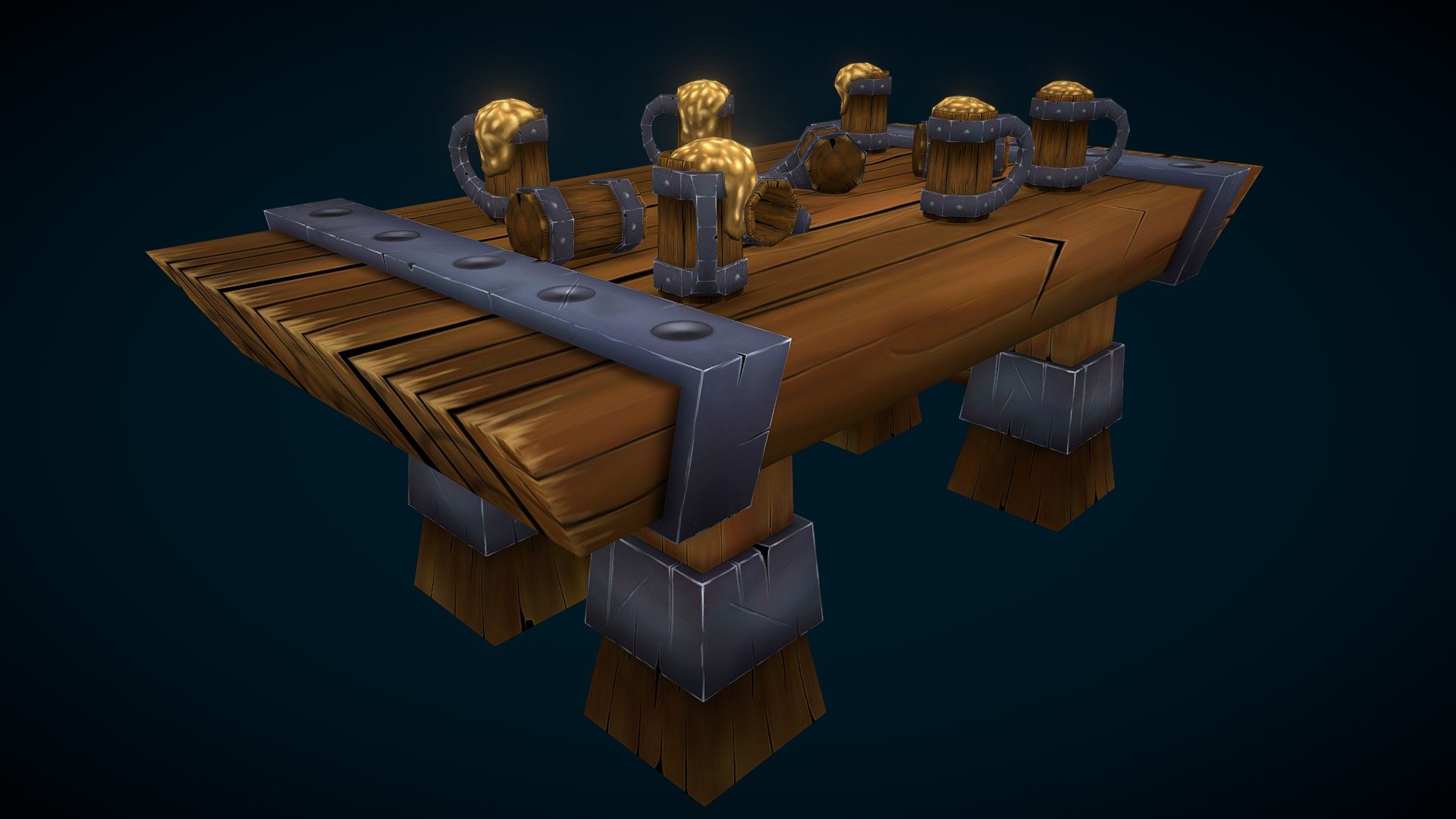 Tavern Table - 3D model by Andrew Parker (@AndrewParker3D) [ad681fb ...
