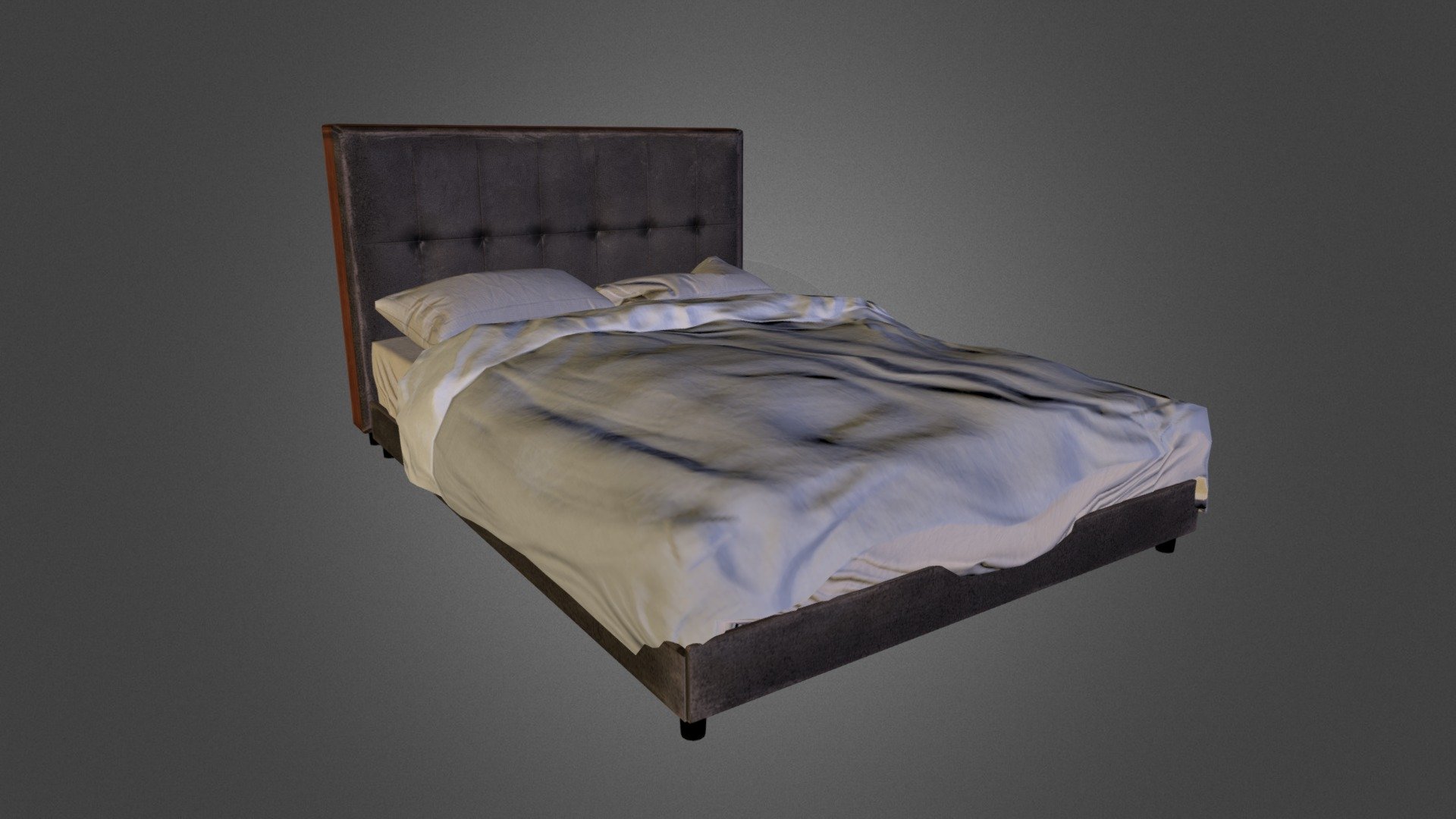 Modern Queen Sized Bed - 3D model by Fogbrain [ad75c7f] - Sketchfab