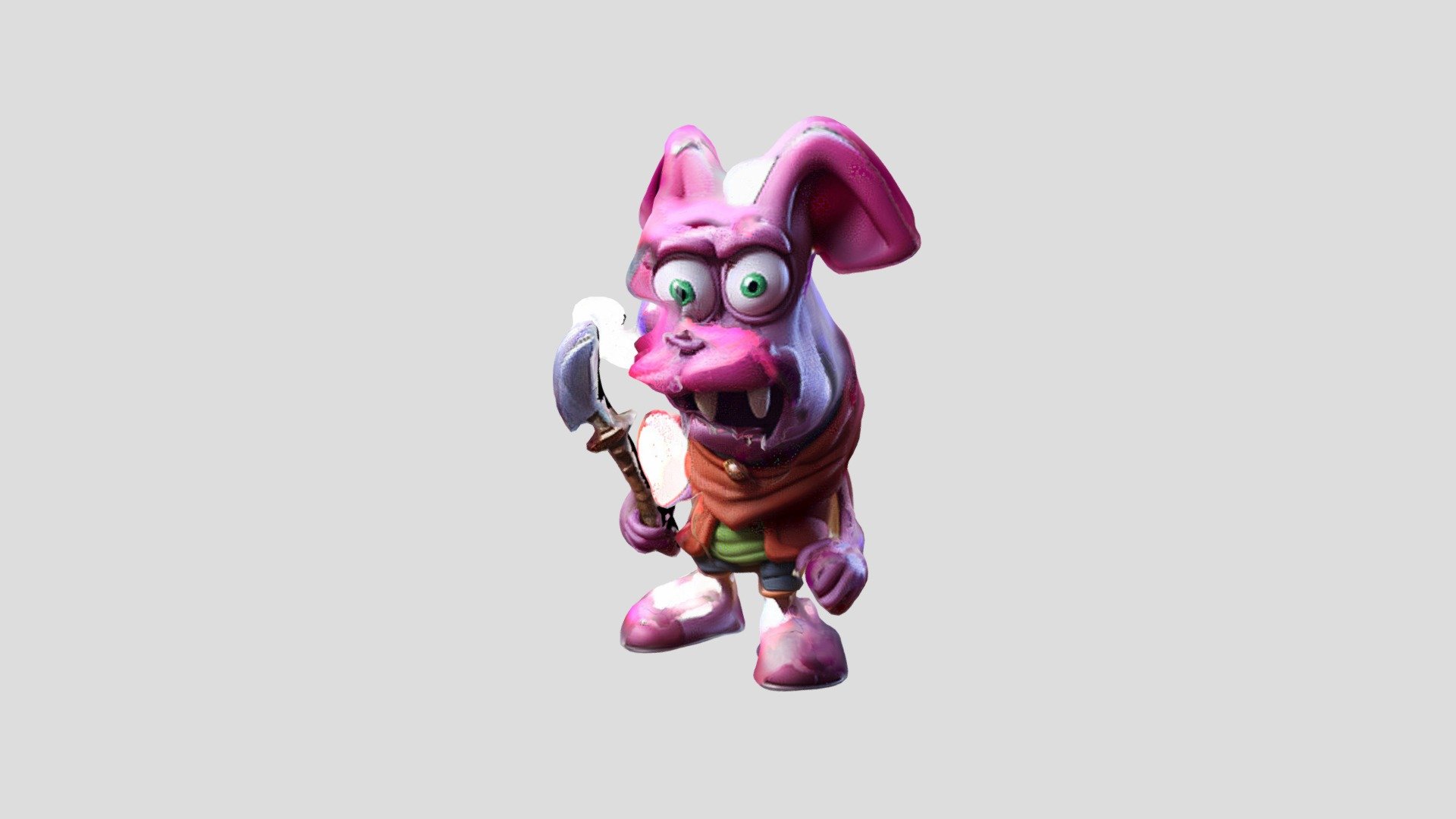 Pink Rabbit with Ax A pink rabbit with an ax - Download Free 3D model ...