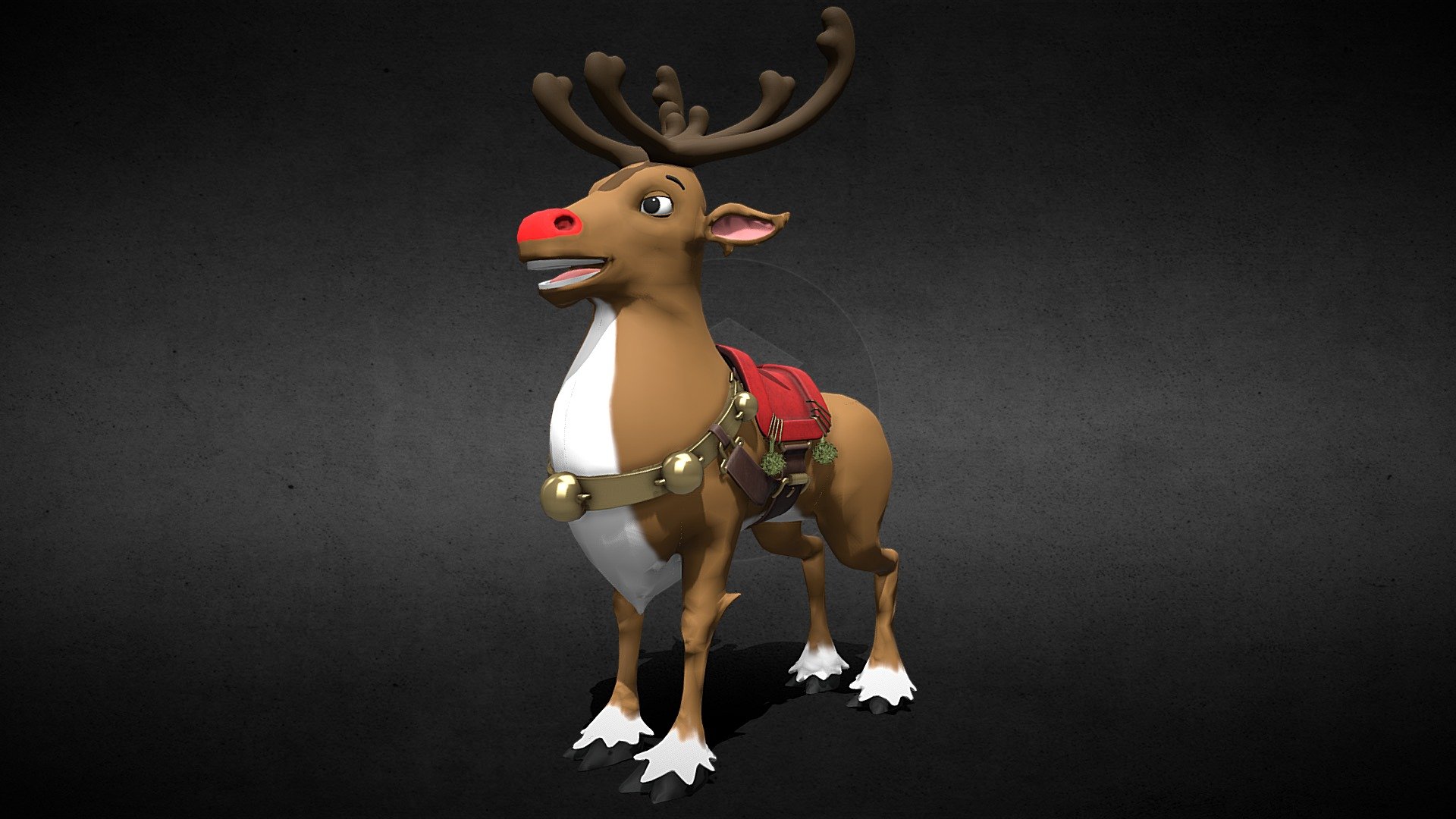 Rudolph Reindeer Cartoon - Buy Royalty Free 3D model by 3DGuimaraes ...