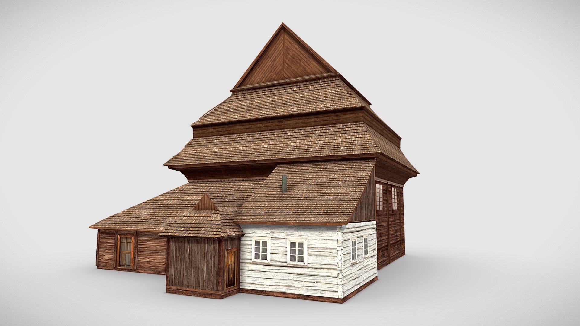 Gwoździec - Synagoga / Wooden synagogue - Download Free 3D model by ...