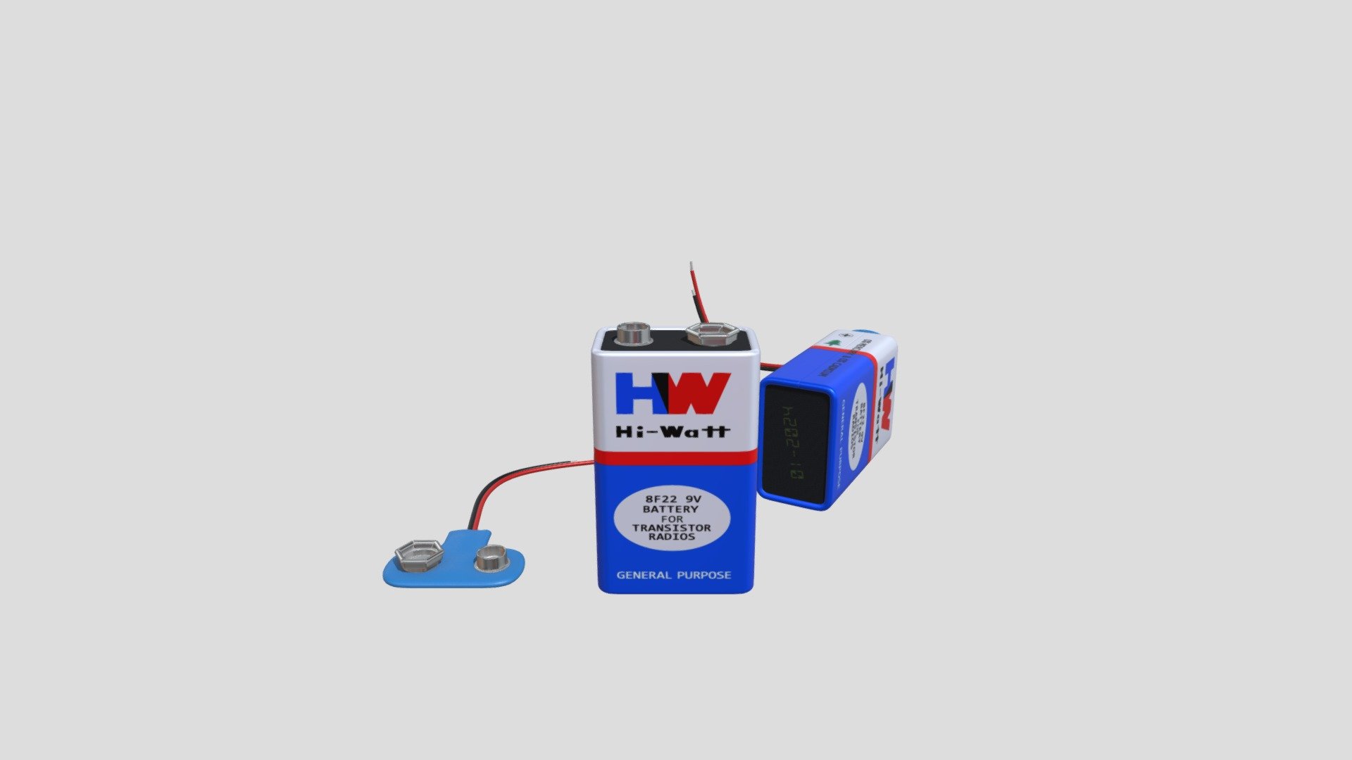 Hi-Watt _9v_Battery - 3D model by Rajnish Kumar (@rajnish_3d_artist ...