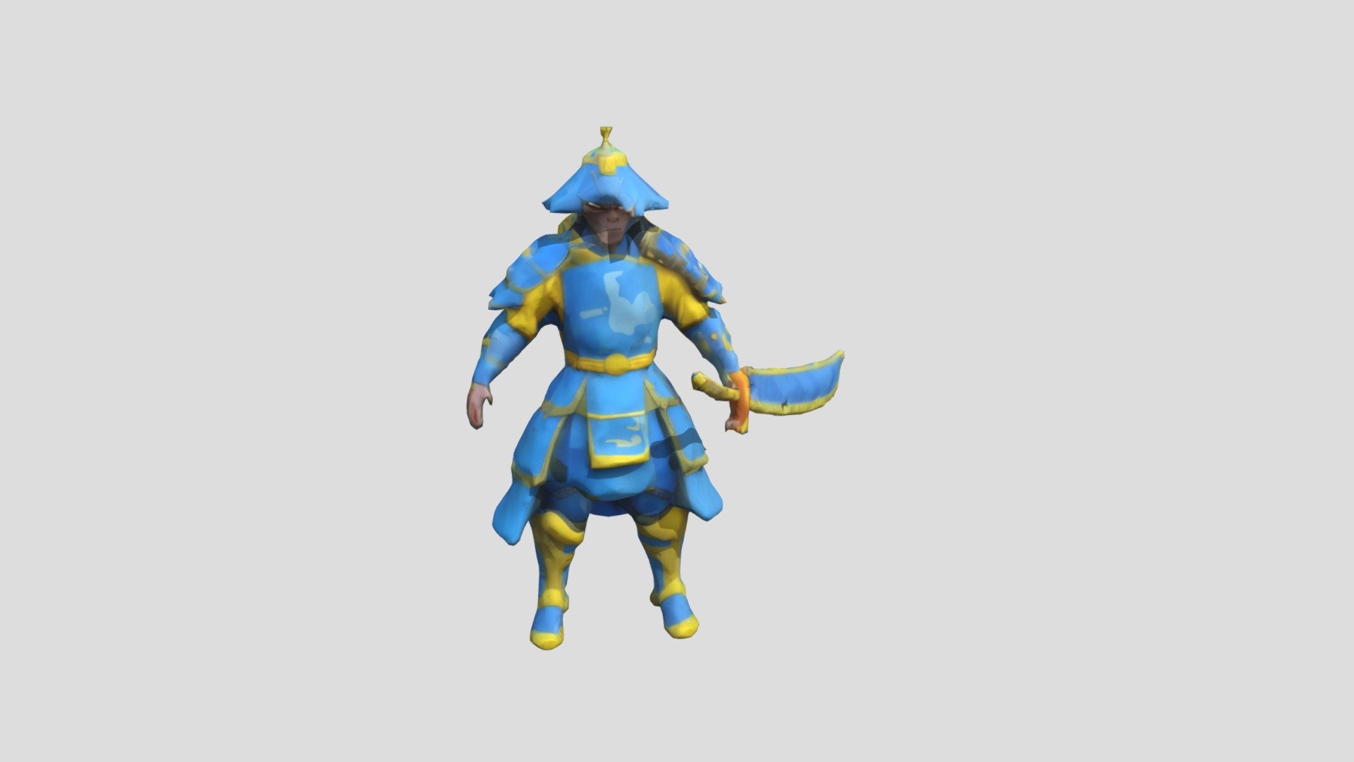 3D model of a samurai character with sword - Download Free 3D model by ...
