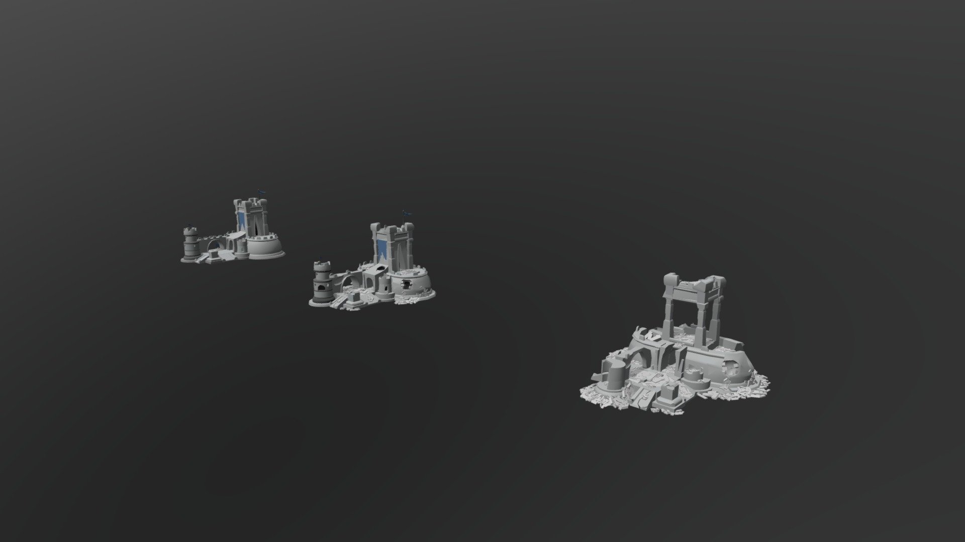 Castle Draft (New, Damaged, Ruined) - 3D model by bezzi0900 [adad1b9 ...