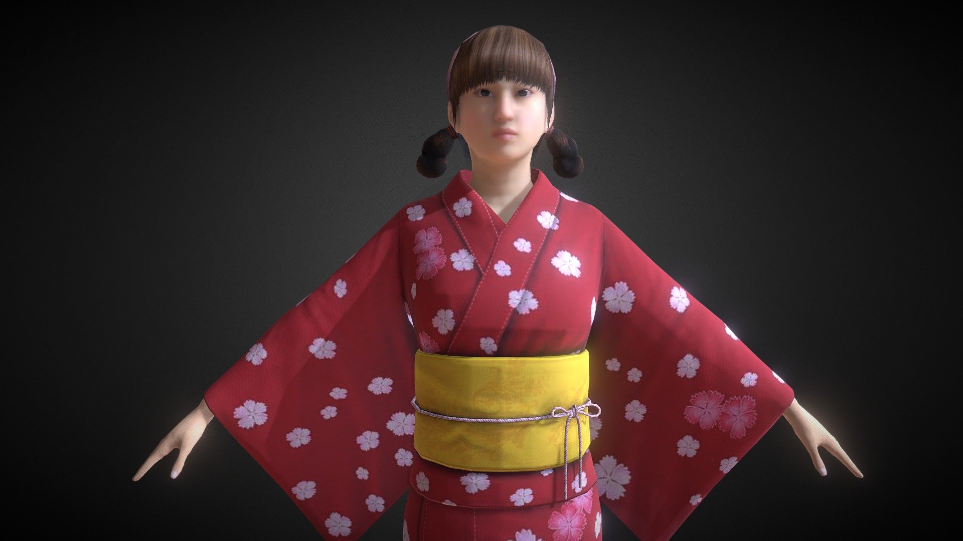 Japanese Girl wearing Yukata 001 - Buy Royalty Free 3D model by animod ...