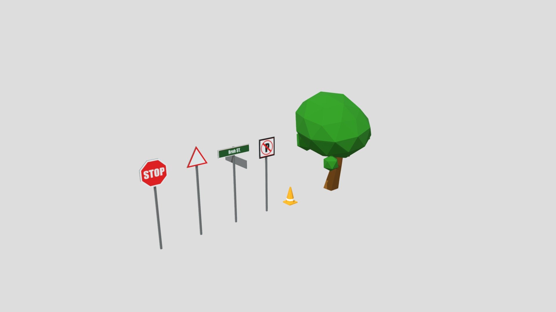 Road signs and stuff, lowpoly - Download Free 3D model by r1c05h37 ...