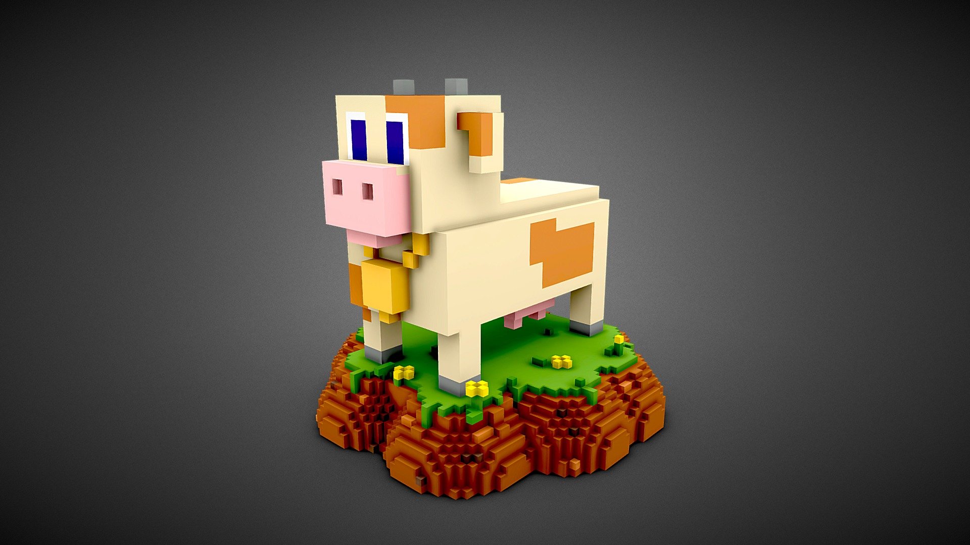 Voxel Cow - 3D model by Joystick3D [adbc3f5] - Sketchfab