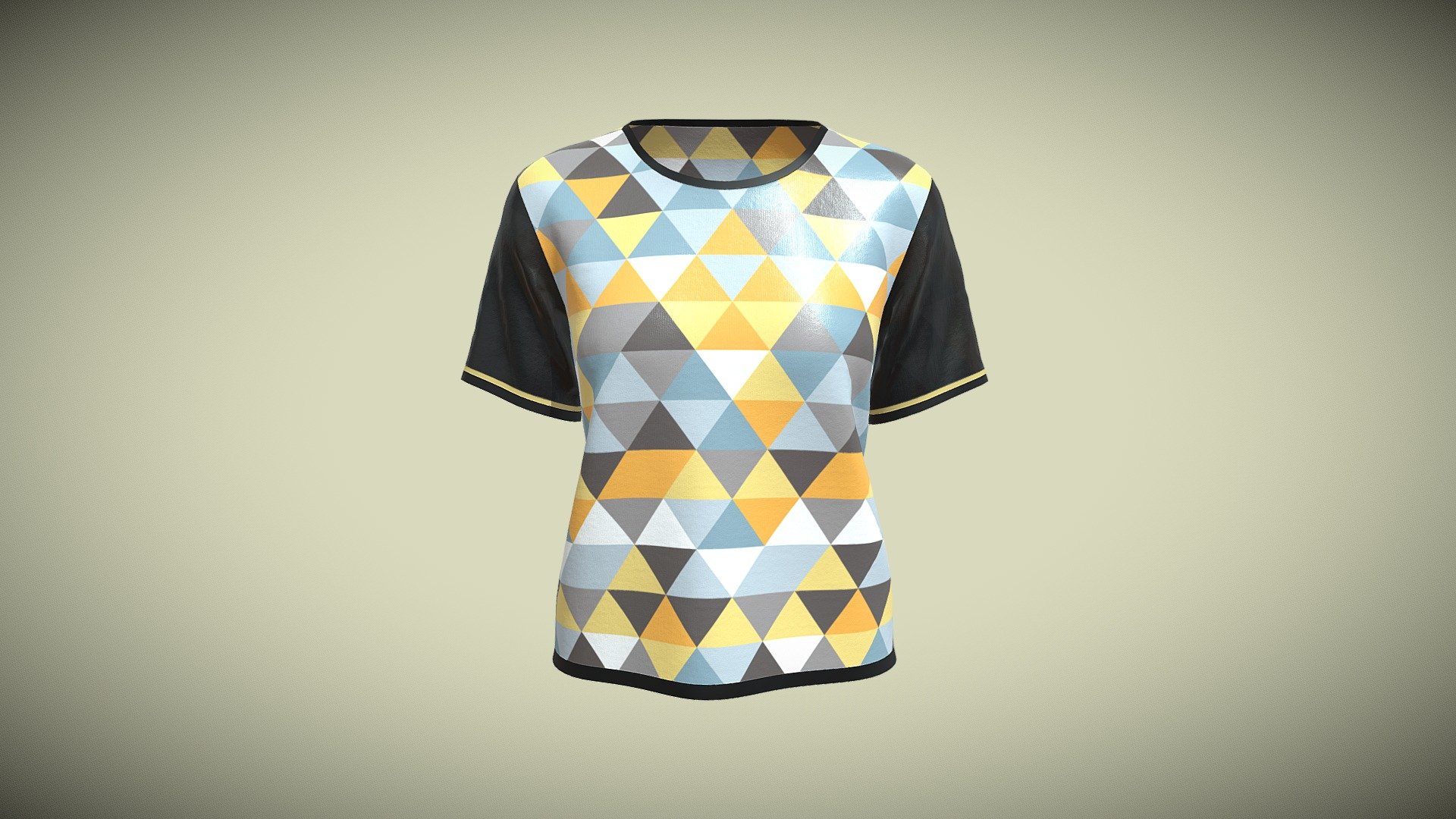 Ladies Triangle Print Tops - Buy Royalty Free 3D model by Clothing Axis ...