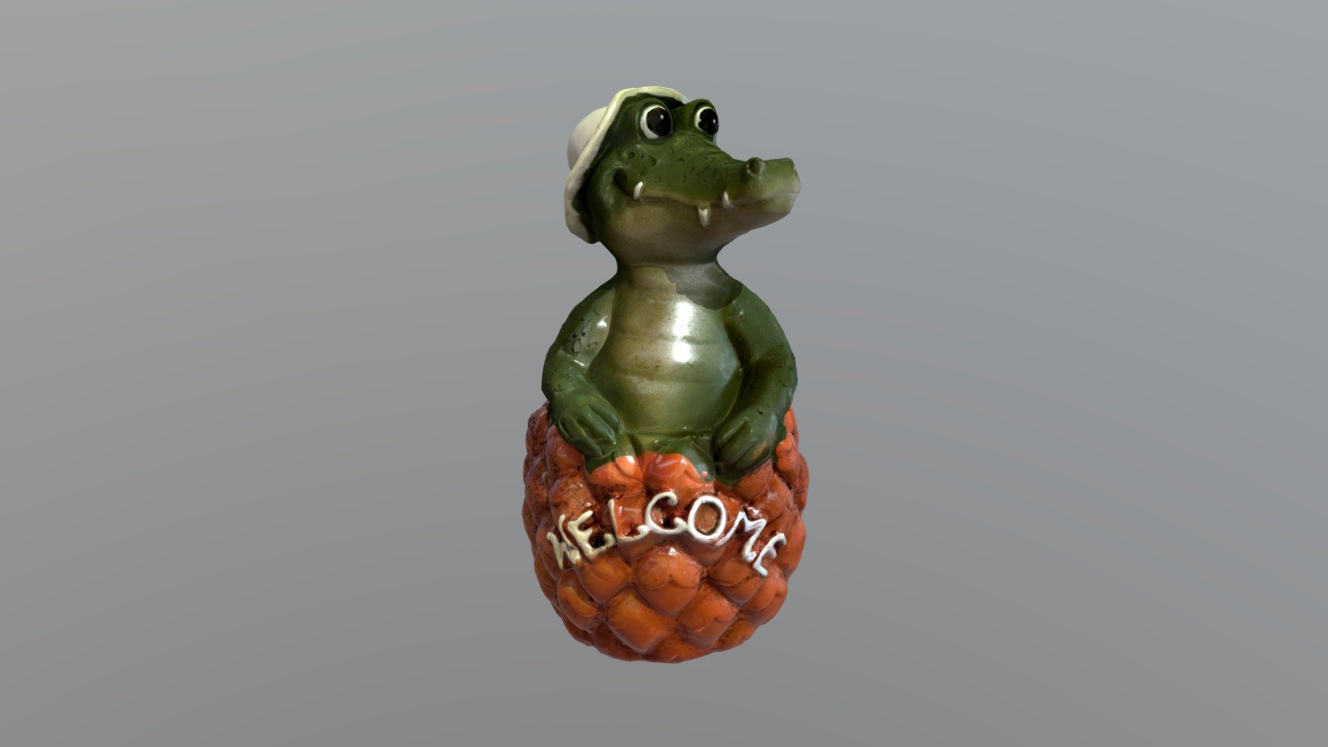 Cheerful Crocodile In Pineapple Welcome PBR - Buy Royalty Free 3D model ...