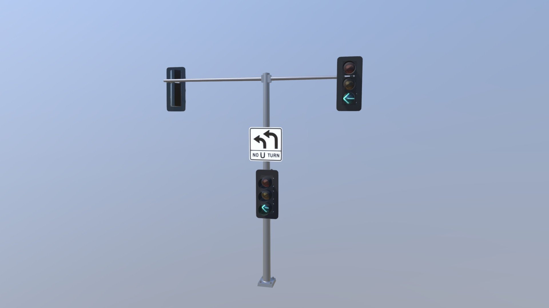 California Traffic Signal Median - Download Free 3D model by ...