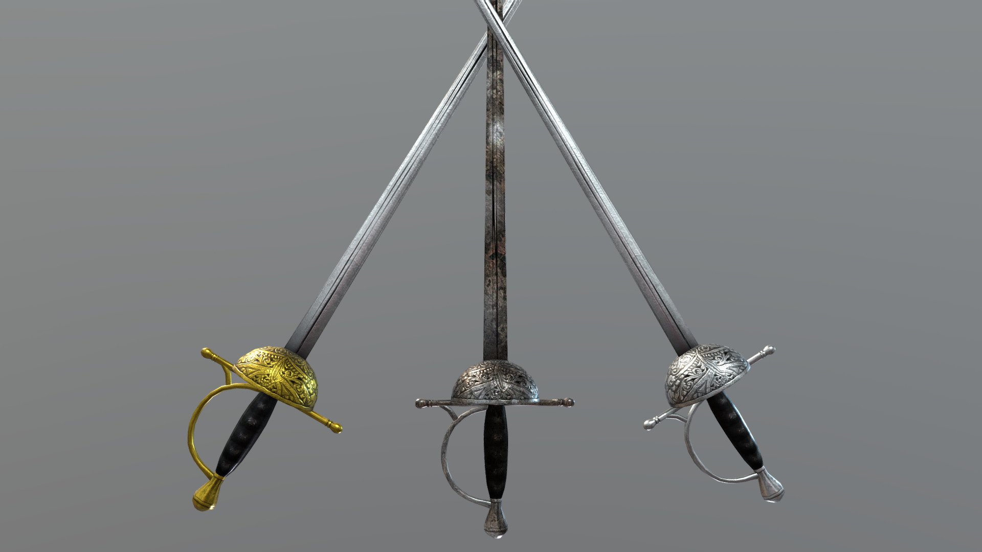 Rapier (3 styles) (Free model) - Download Free 3D model by WixZ ...
