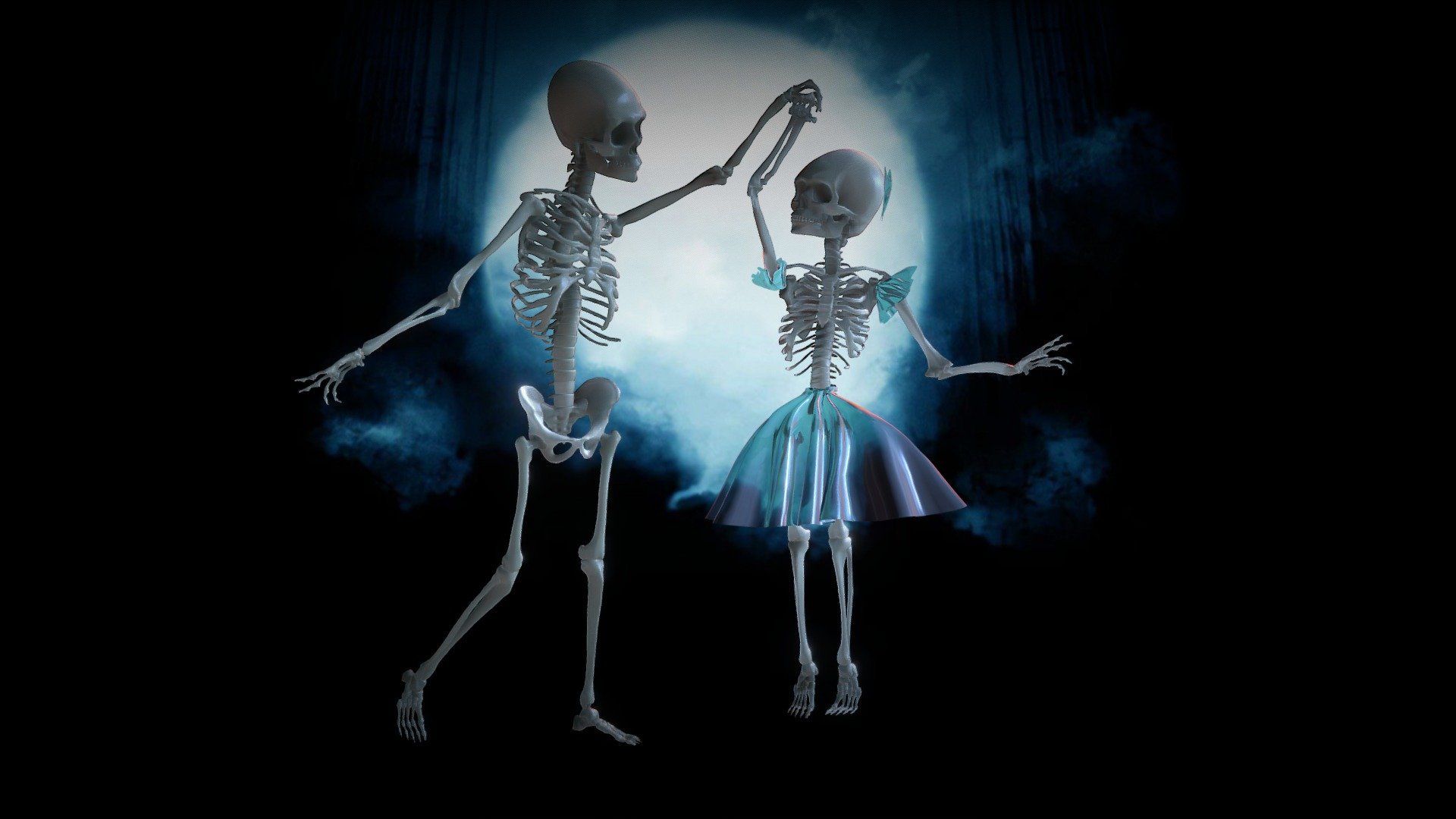 Halloween: Dance of the Skeleton Ballerinas - 3D model by arloopa ...