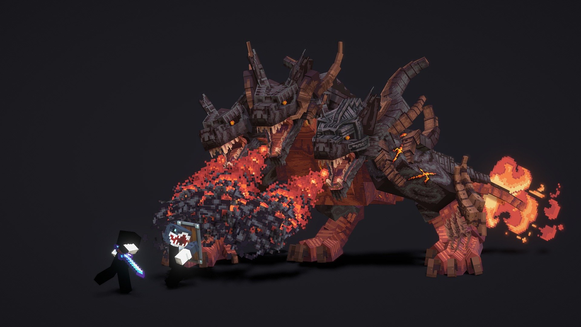 SoloCraft: Cerberus! [Mythicmobs x Modelengine] - 3D model by opERR0R (@studioerr0r) [ade57f9 ...