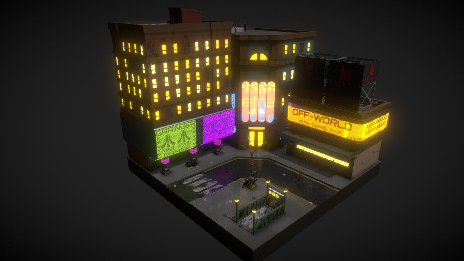 Low Poly Blade Runner Scene - 3D model by Fiona Galloway ...
