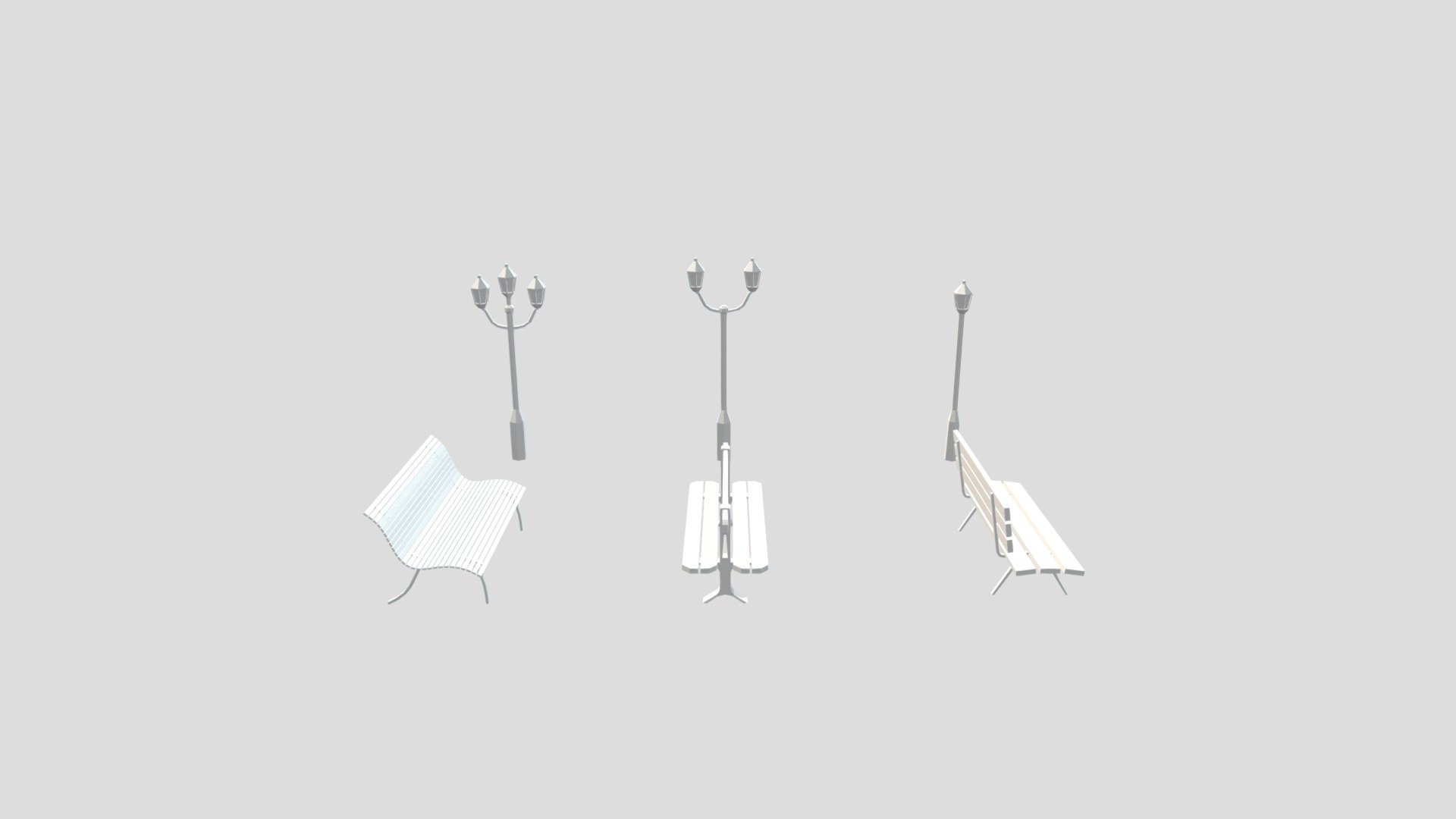 Street Furnitures - 3D model by marielblnc [adecb43] - Sketchfab