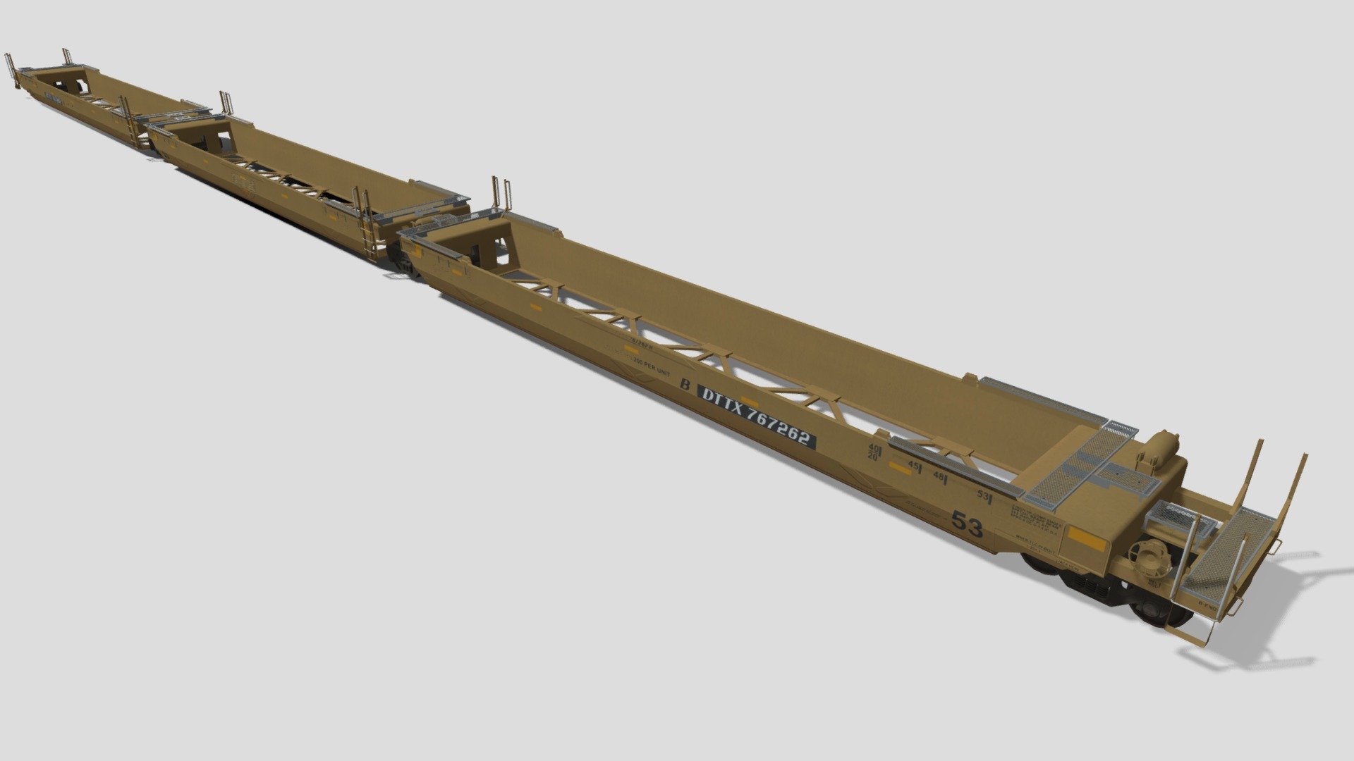 Gunderson Maxi-IV Double Stack Well Cars - Buy Royalty Free 3D model by ...