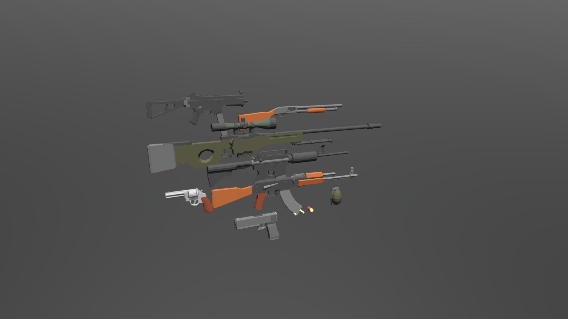 Low-Poly Stylized Guns Pack - 3D model by dezboyle [ae01830] - Sketchfab