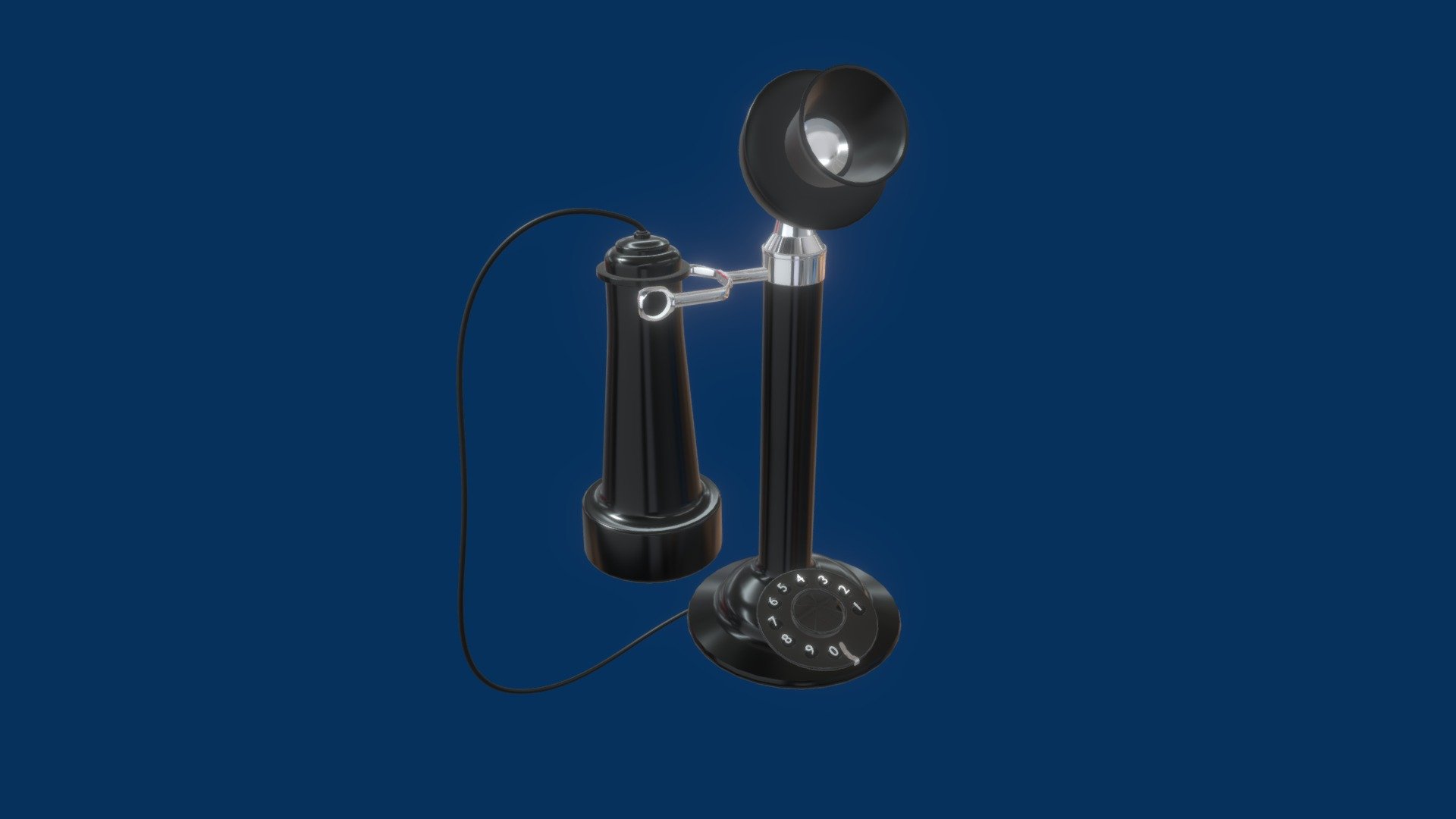 Old black telephone - Telefone preto antigo - 3D model by lukejordan ...