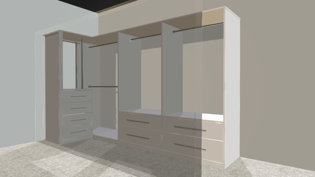 Walk In Wardrobe - 3D model by All Wardrobes (@olmi) [ae0b1e3] - Sketchfab
