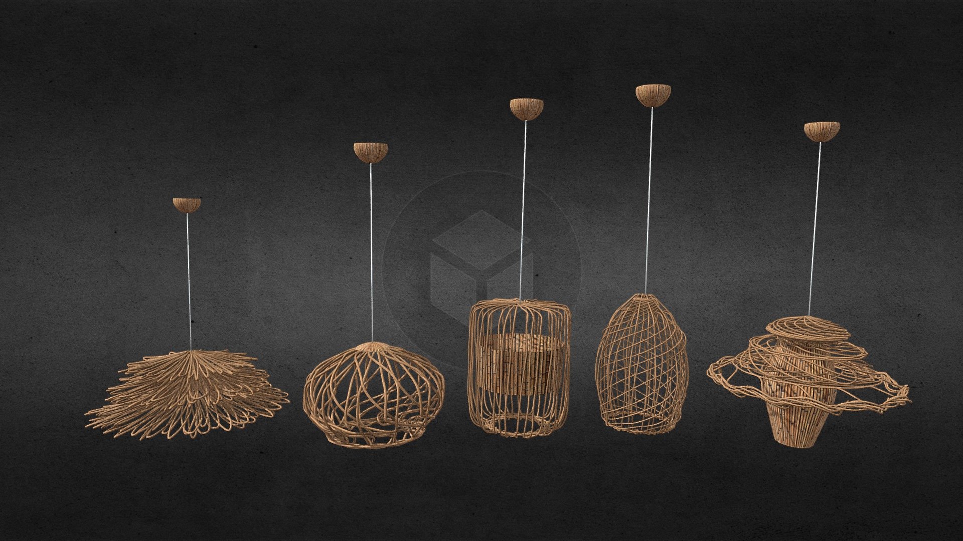 Mimbre lamps pack - Buy Royalty Free 3D model by Isaak_ME [ae10f92 ...