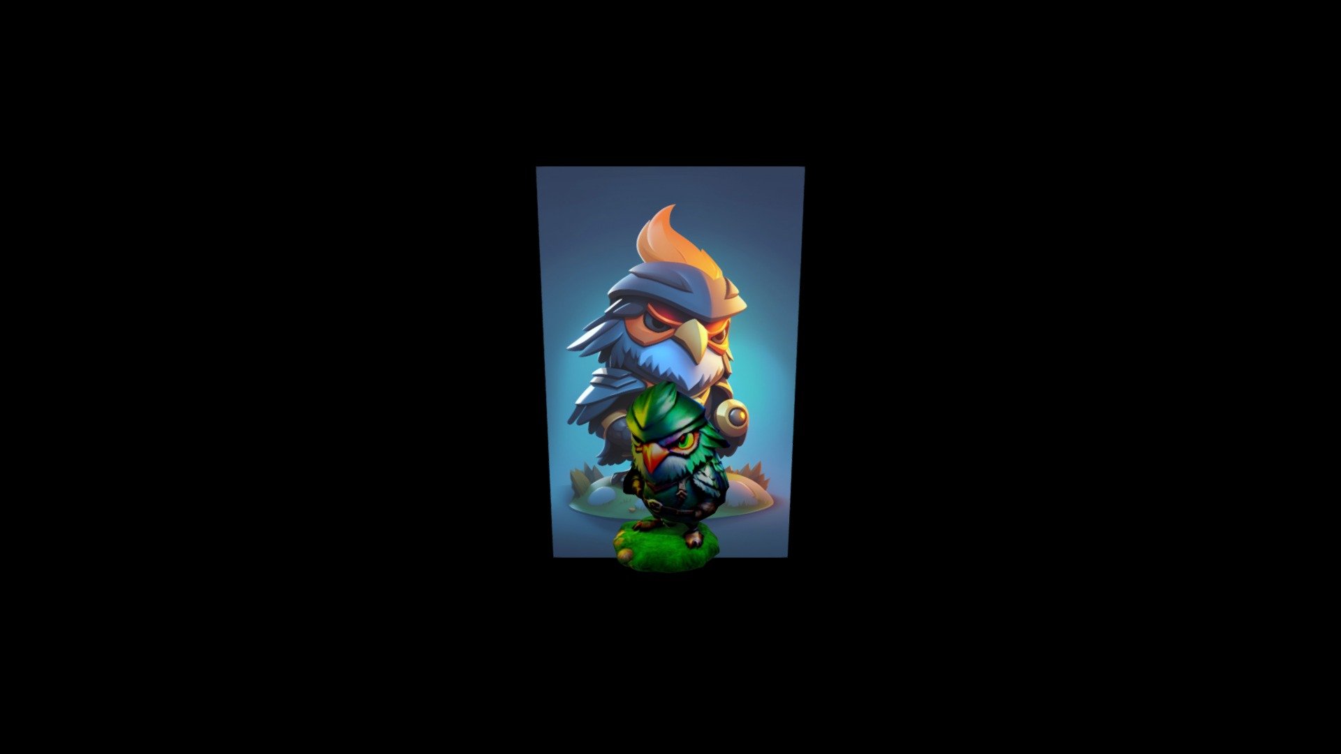 The Owl Fighter A digital art of a bright - Download Free 3D model by ...