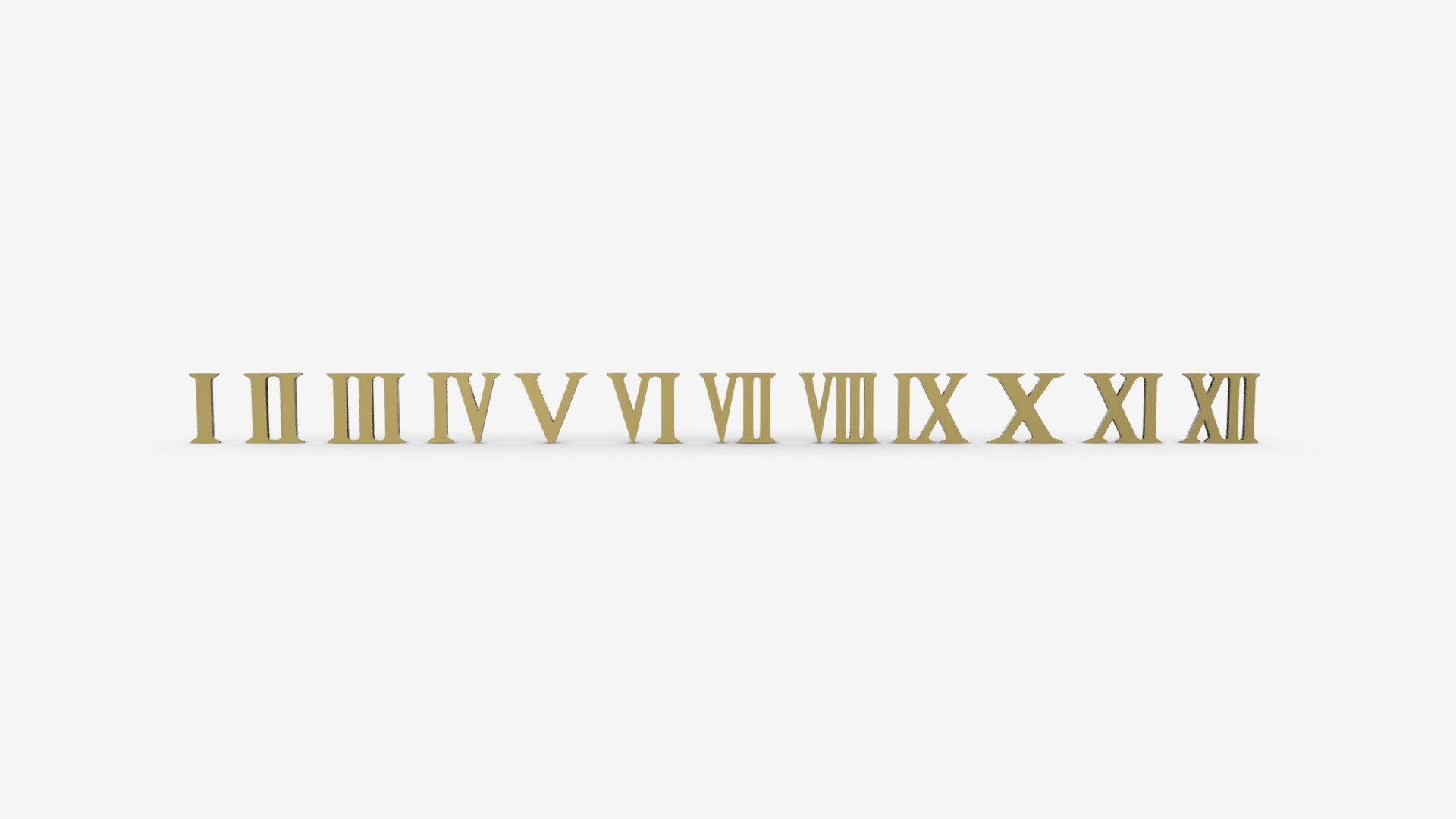 Roman numbers gold metal plastic - Buy Royalty Free 3D model by HQ3DMOD ...