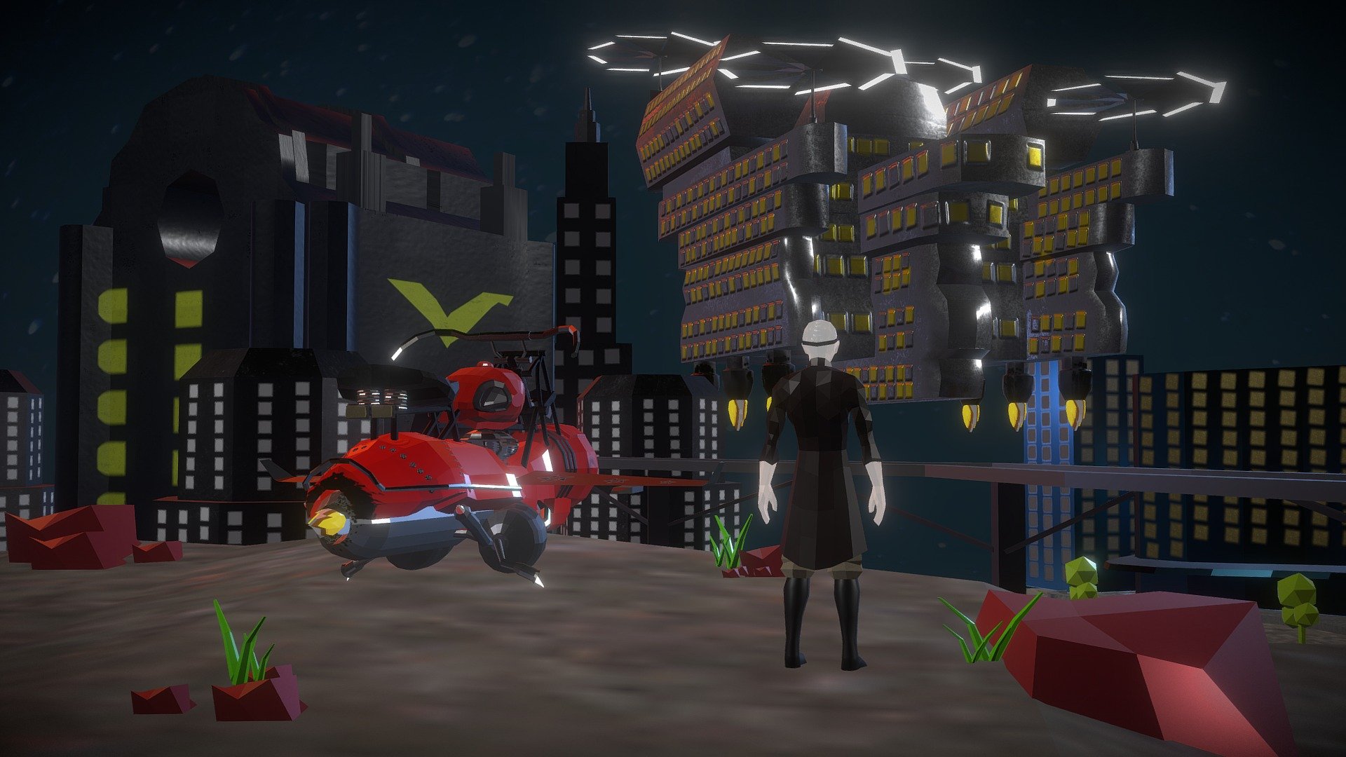 Low Poly Art : Diesel Punk Scene - 3D model by Yogesh (@Y_O_G_I ...
