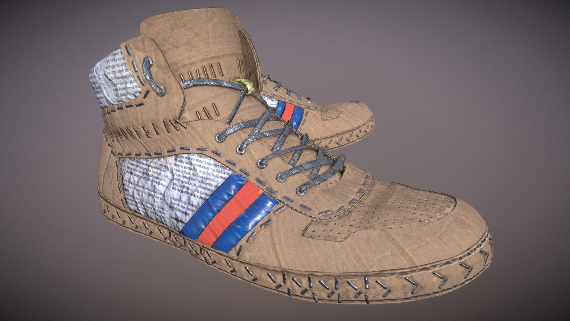 Cardboard Shoes - Download Free 3D model by Kyrzon [ae23e23] - Sketchfab
