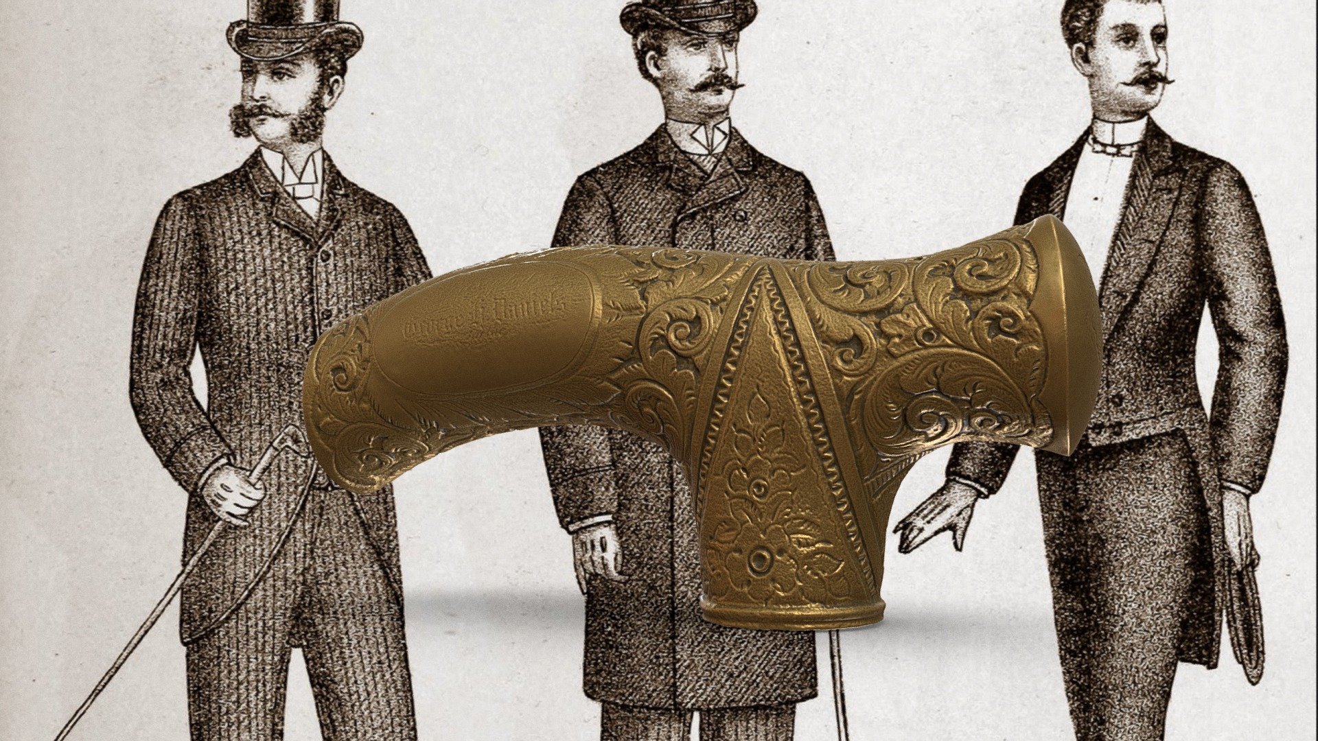 Gold Victorian Cane Handle-1883 - 3D model by University of South ...