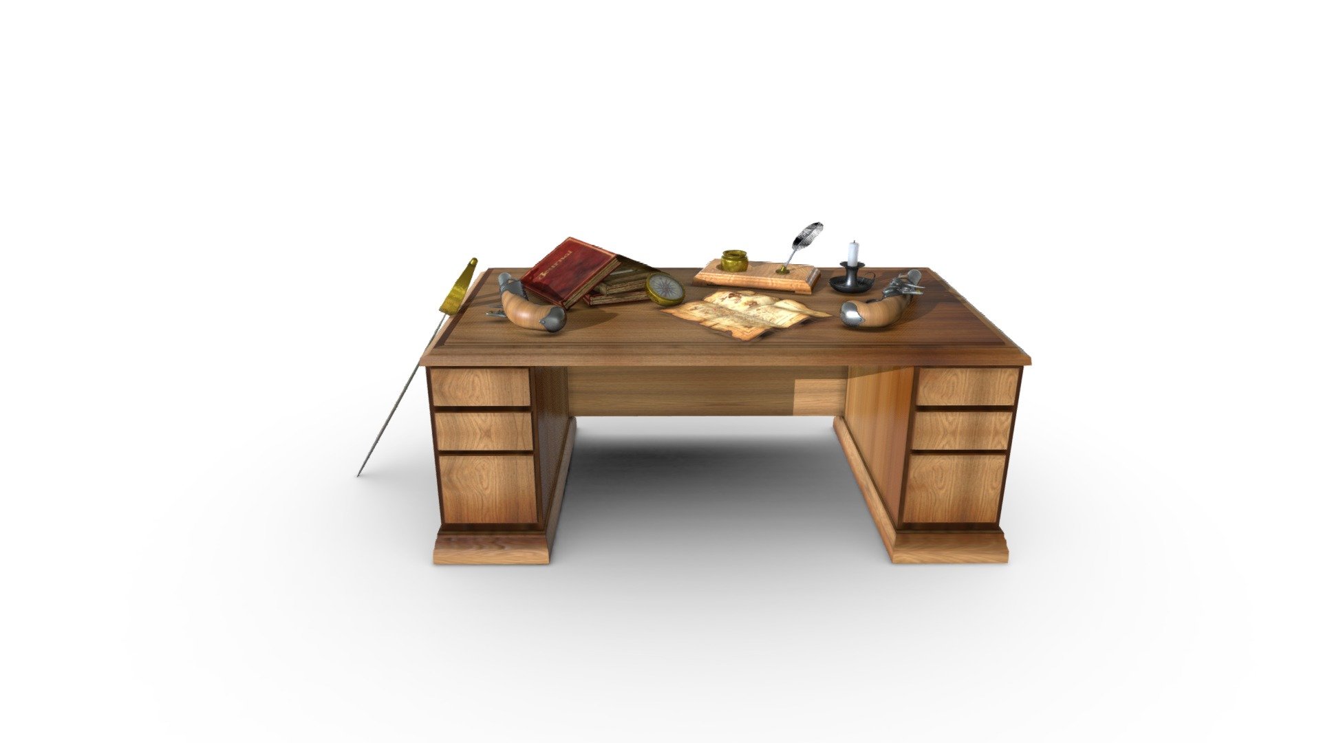 Captain's Desk on a Pirate Ship. - Download Free 3D model by ...