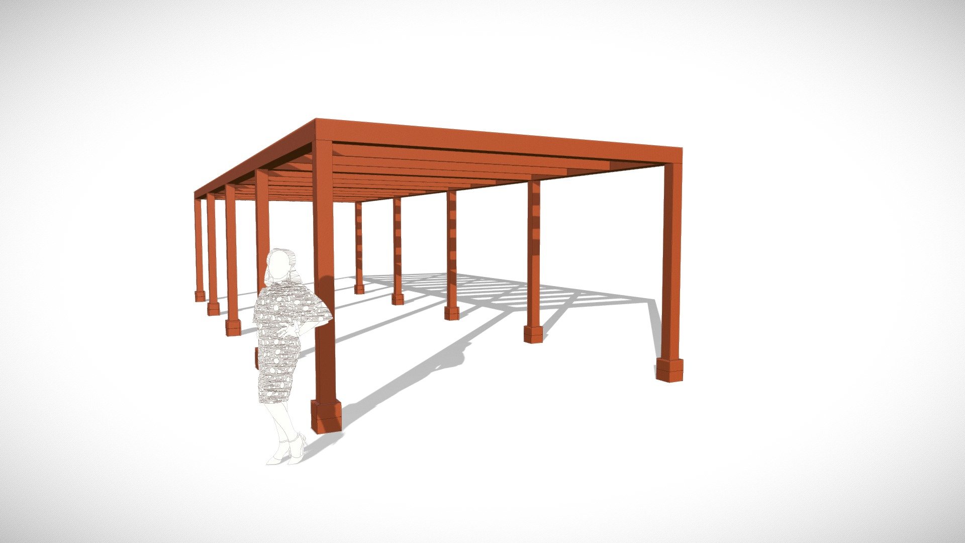 Retractable Canopy Pergola 40'L x 16'W - 3D model by FR- Conceptual ...