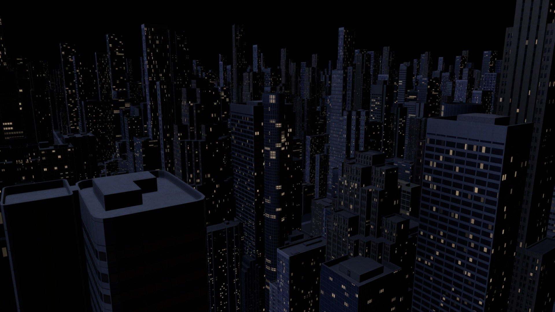 City Buildings Skyscraper Night New York Lowpoly - Buy Royalty Free 3D ...