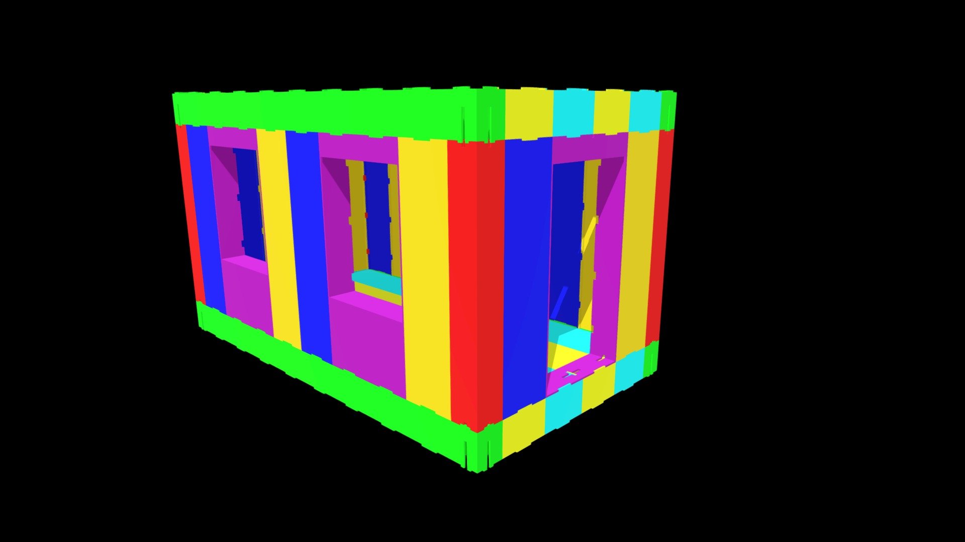 Caravan Blocks - Floor M (approx. 3m x 5.4m) - 3D model by zewaho ...