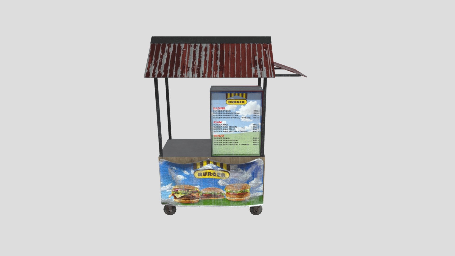 Burger Stall - 3D model by digitalvisionartist [ae38513] - Sketchfab